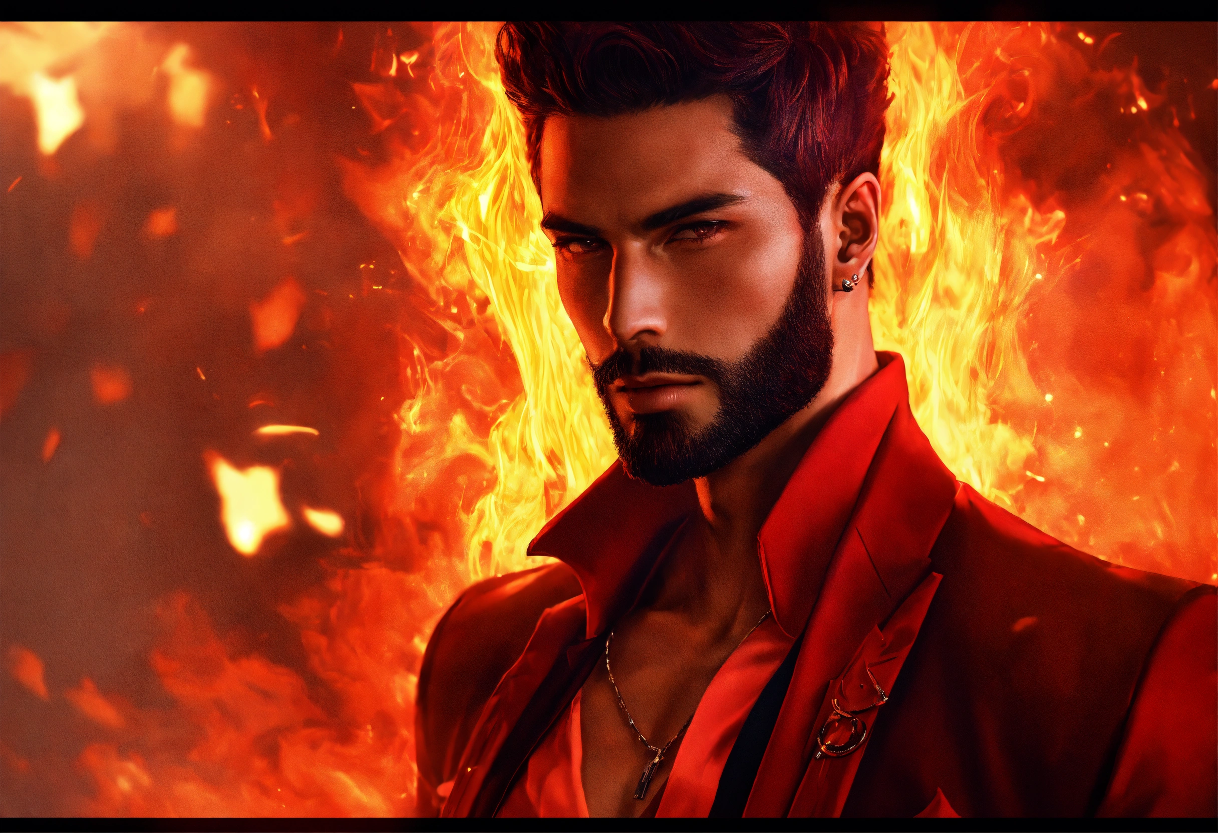 Lexica - Lucifer the red devil of a man, handsome as a devil, runway ...