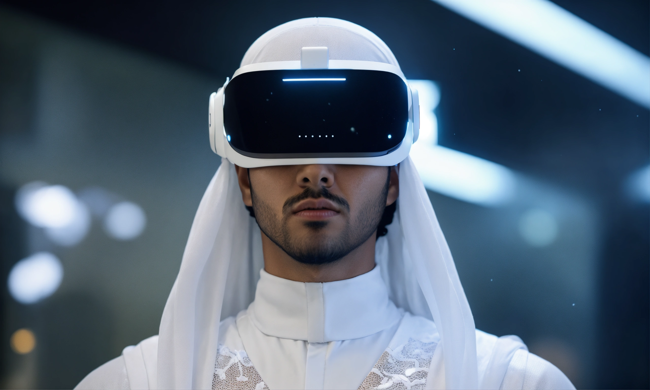 Lexica - Saudi youth male, future, augmented reality head gear, modern ...