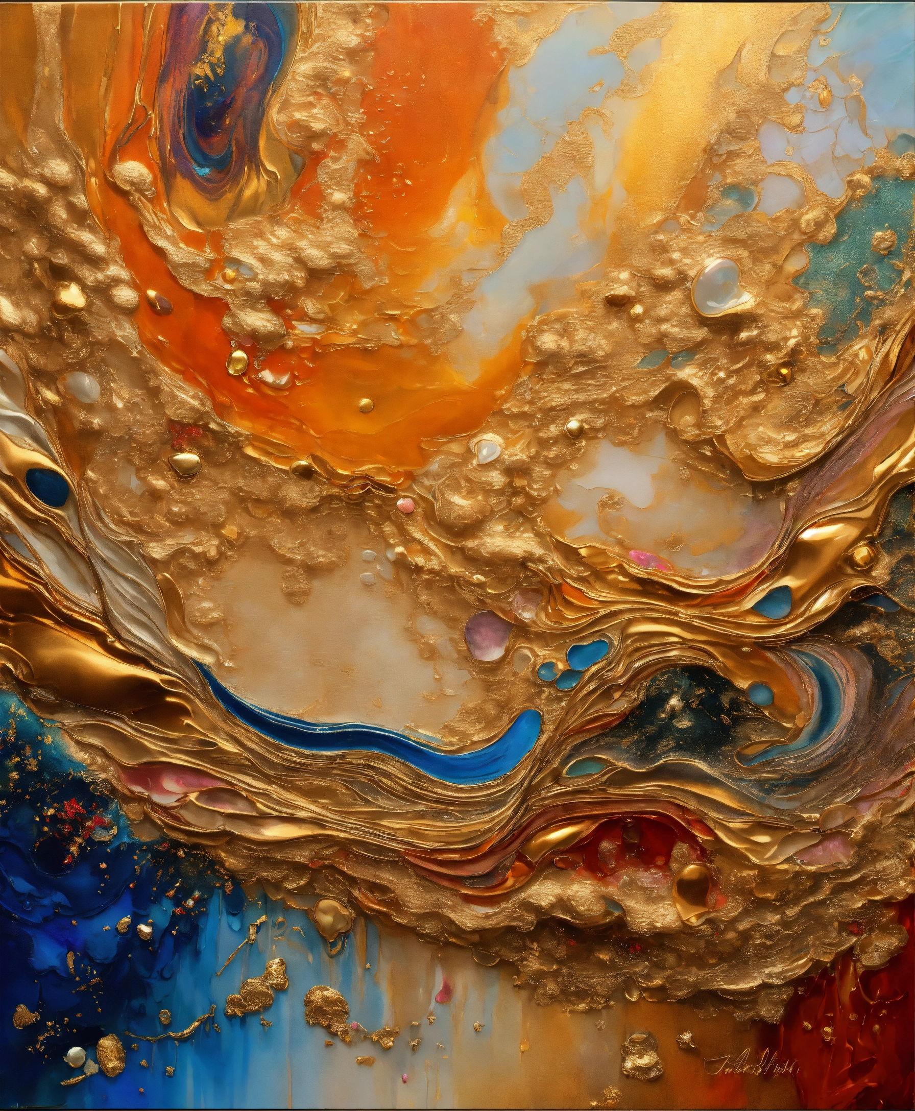 Lexica - Colorful abstract painting oil and water complex complicated ...