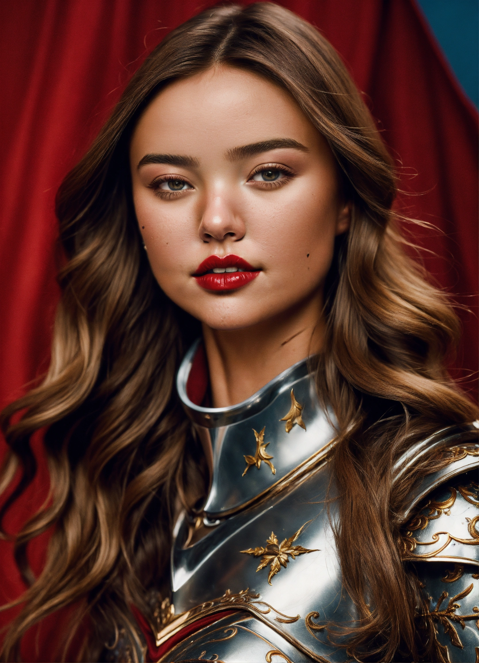 Lexica - Photo quality color portrait of Miranda Kerr as knight in ...