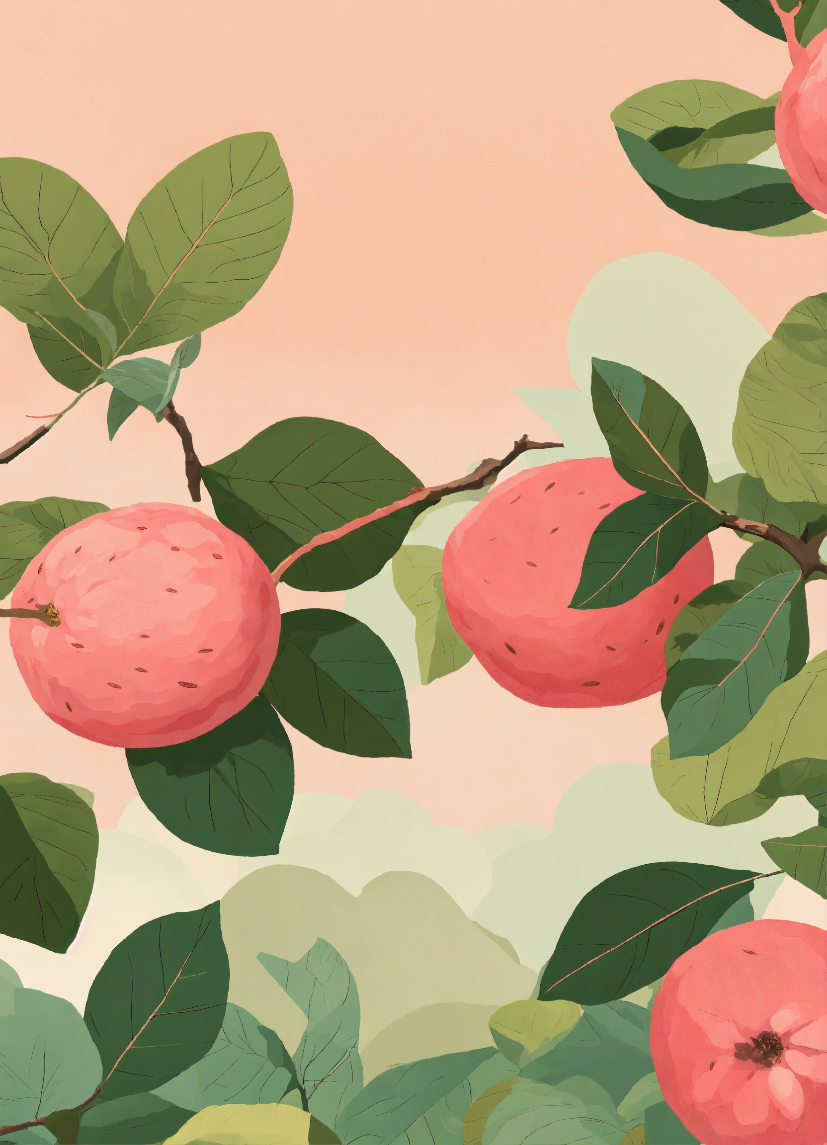 Lexica - The pale colors of guava fruit image intertwined seamlessly ...