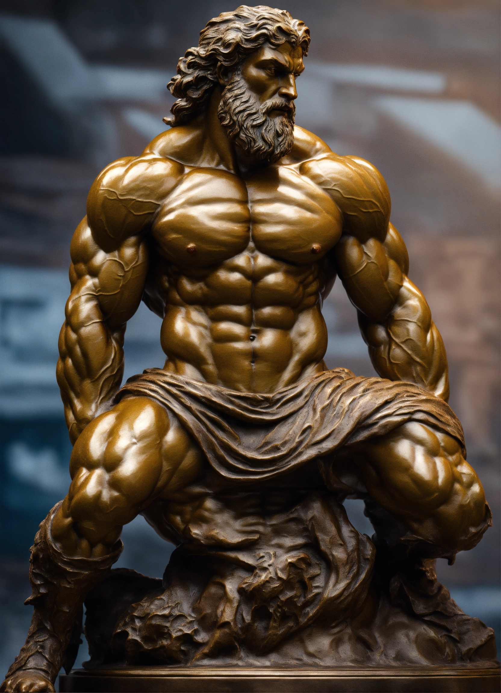 Lexica - A sculpture of a muscular creature from Greek mythology in ...
