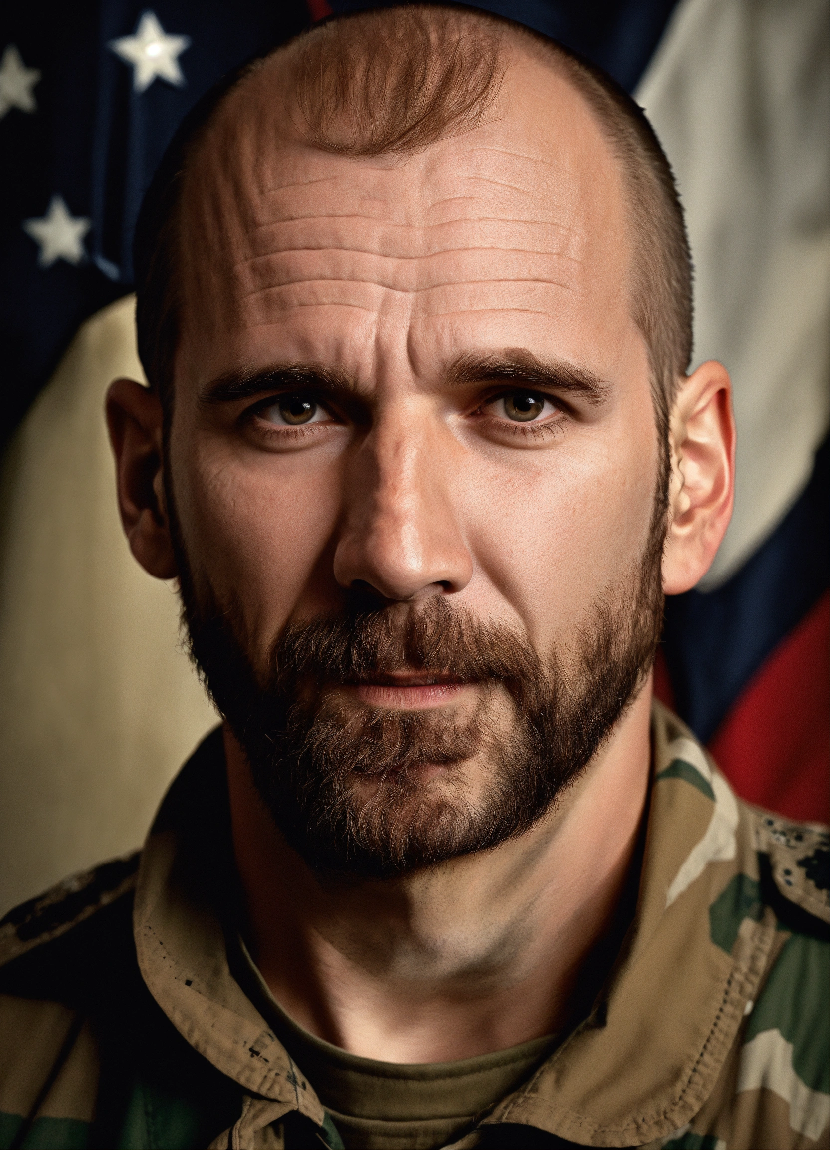 Lexica - Scared man, US Marine, FRONT VIEW, casual clothes, arms ...