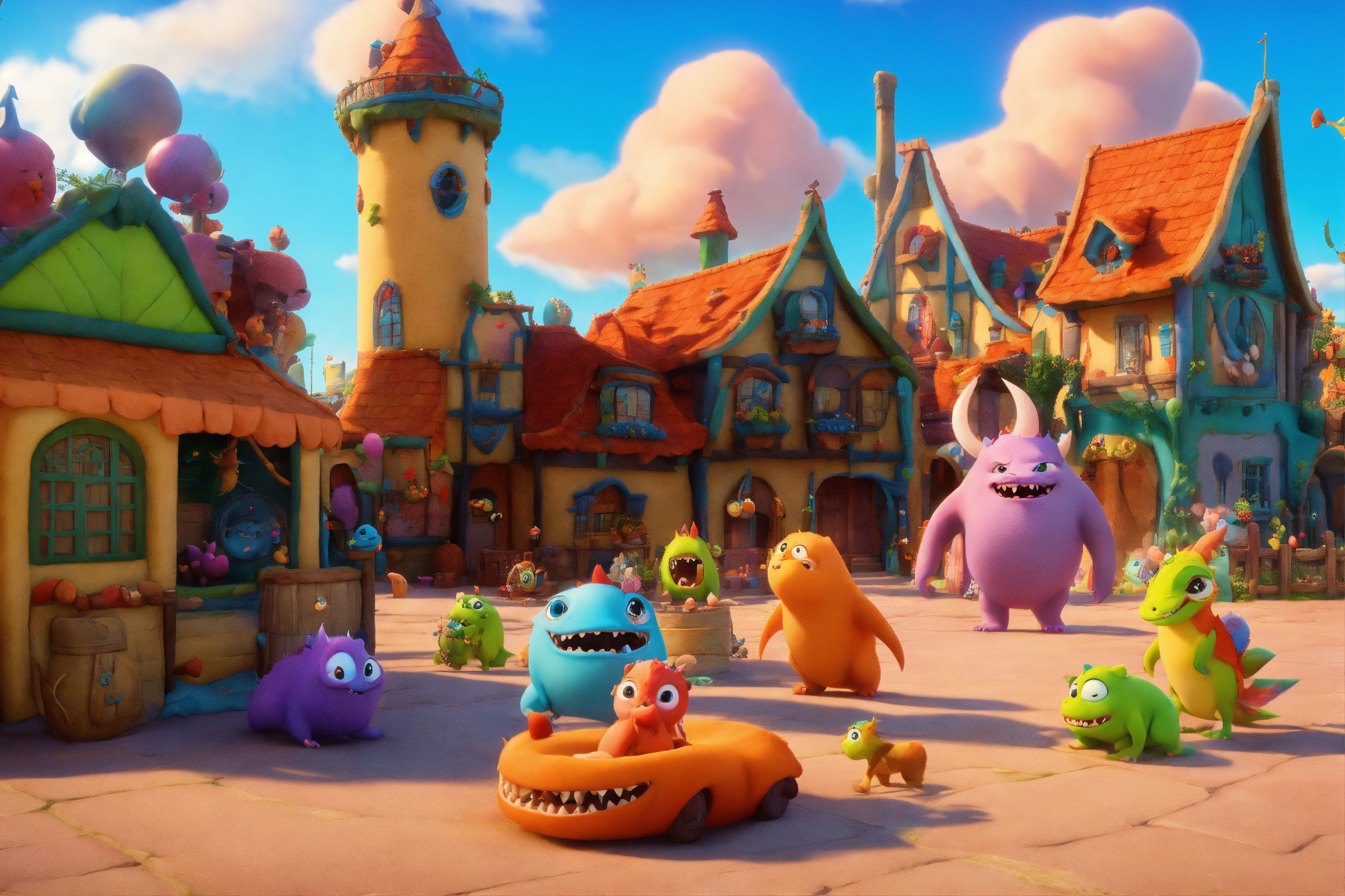 Lexica - Kingdom of very cute monsters of all types, 3d, animated movie ...