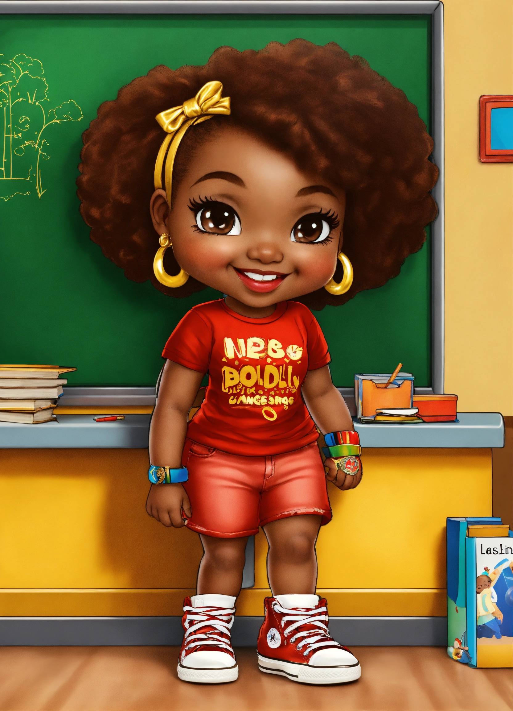 Lexica - Airbrush illustration of a plus size joyful African American ...