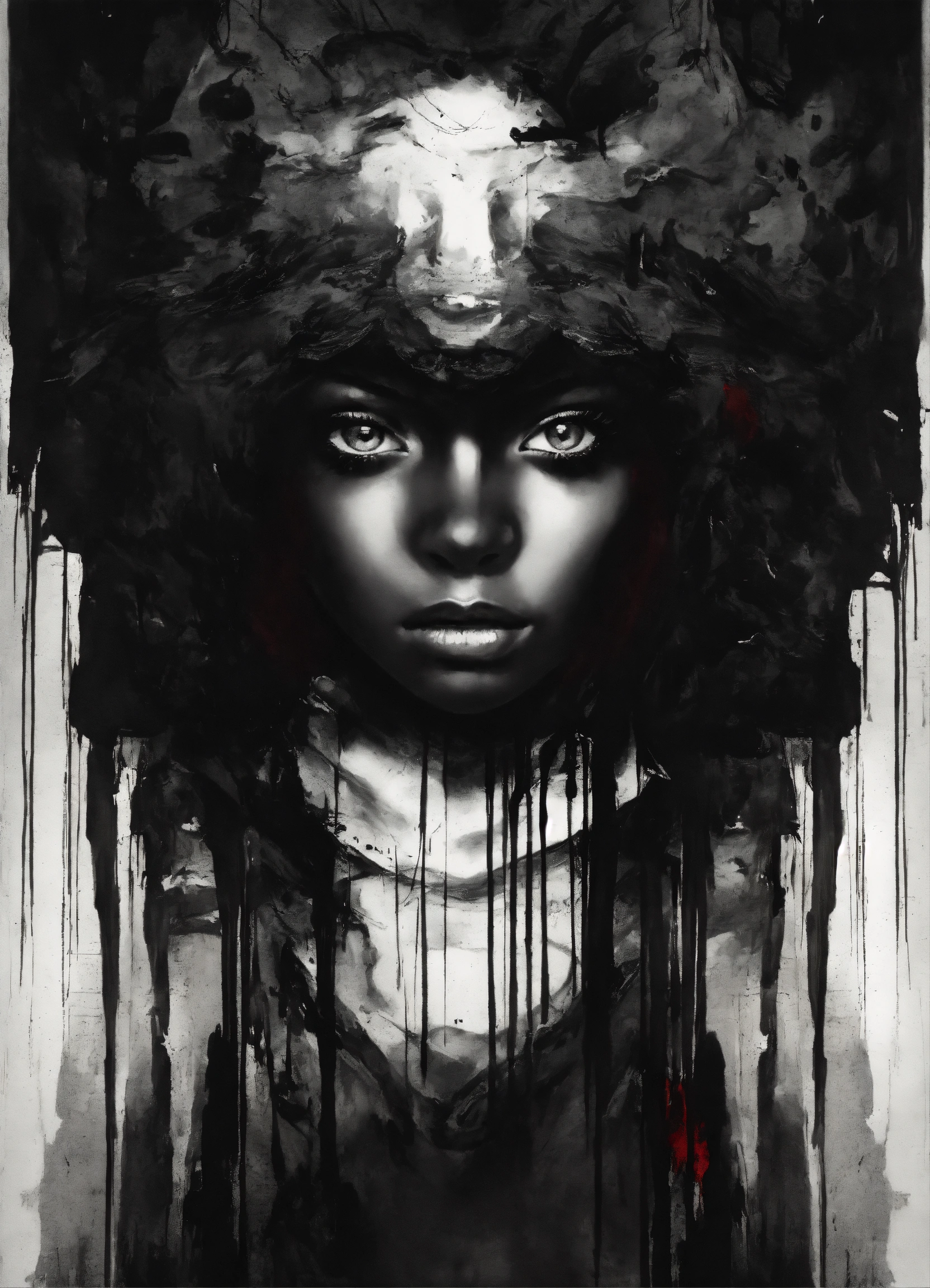 Lexica - Create a black and white poster with the personification of ...