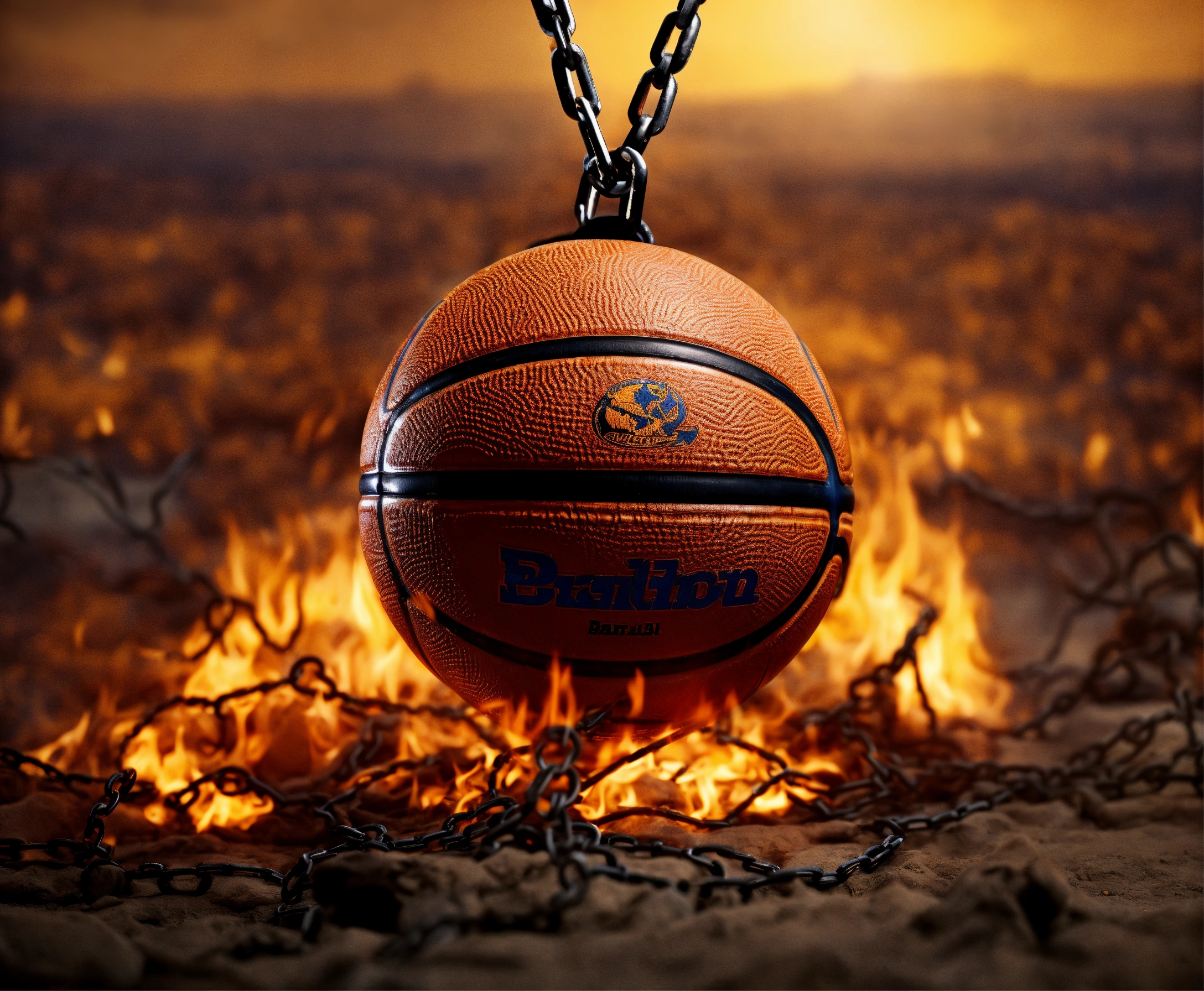 Lexica - Basketball ball tied to chains of hell