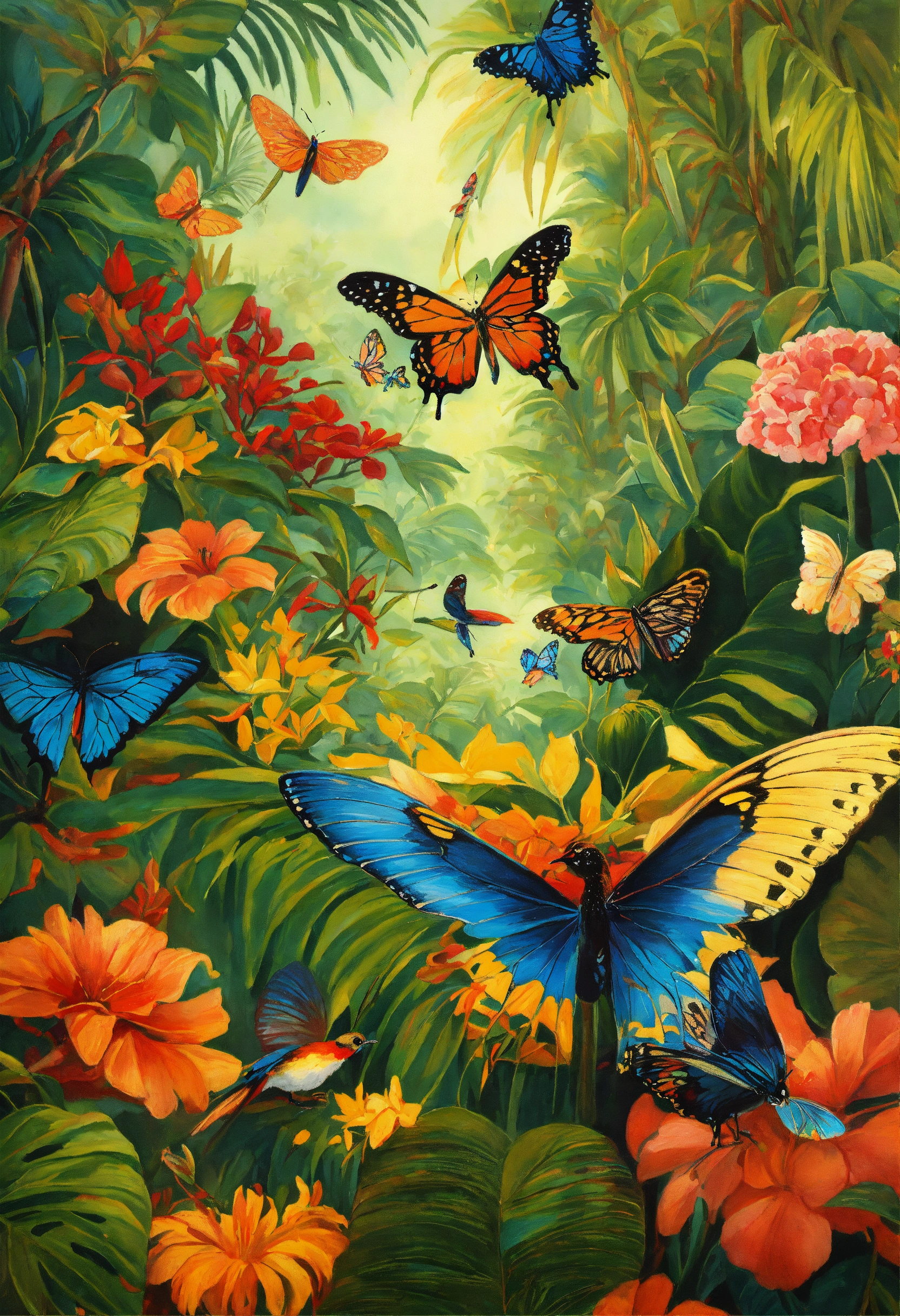 Lexica - Painting of the flora and fauna of Panama, such as colorful ...