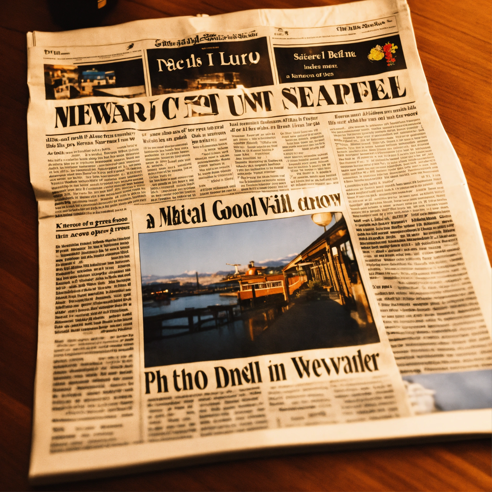 Lexica - A photo of a local newspaper. The newspaper is fresh and in ...