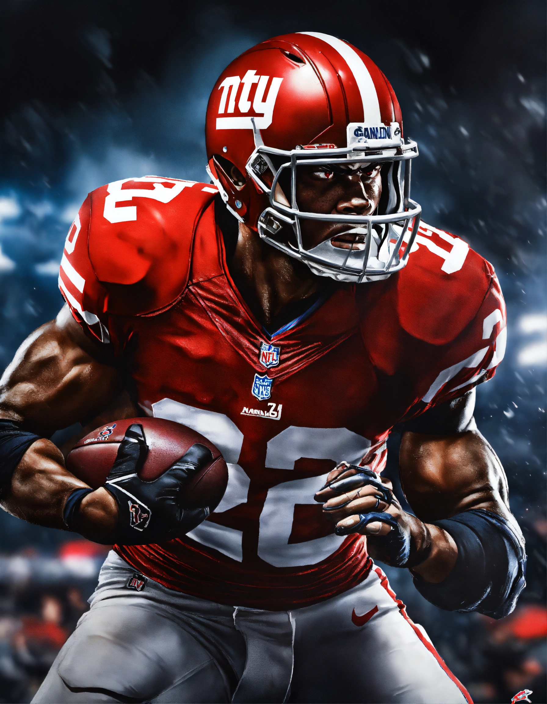 Lexica - High end aggressive nfl football player, photography, dramatic ...