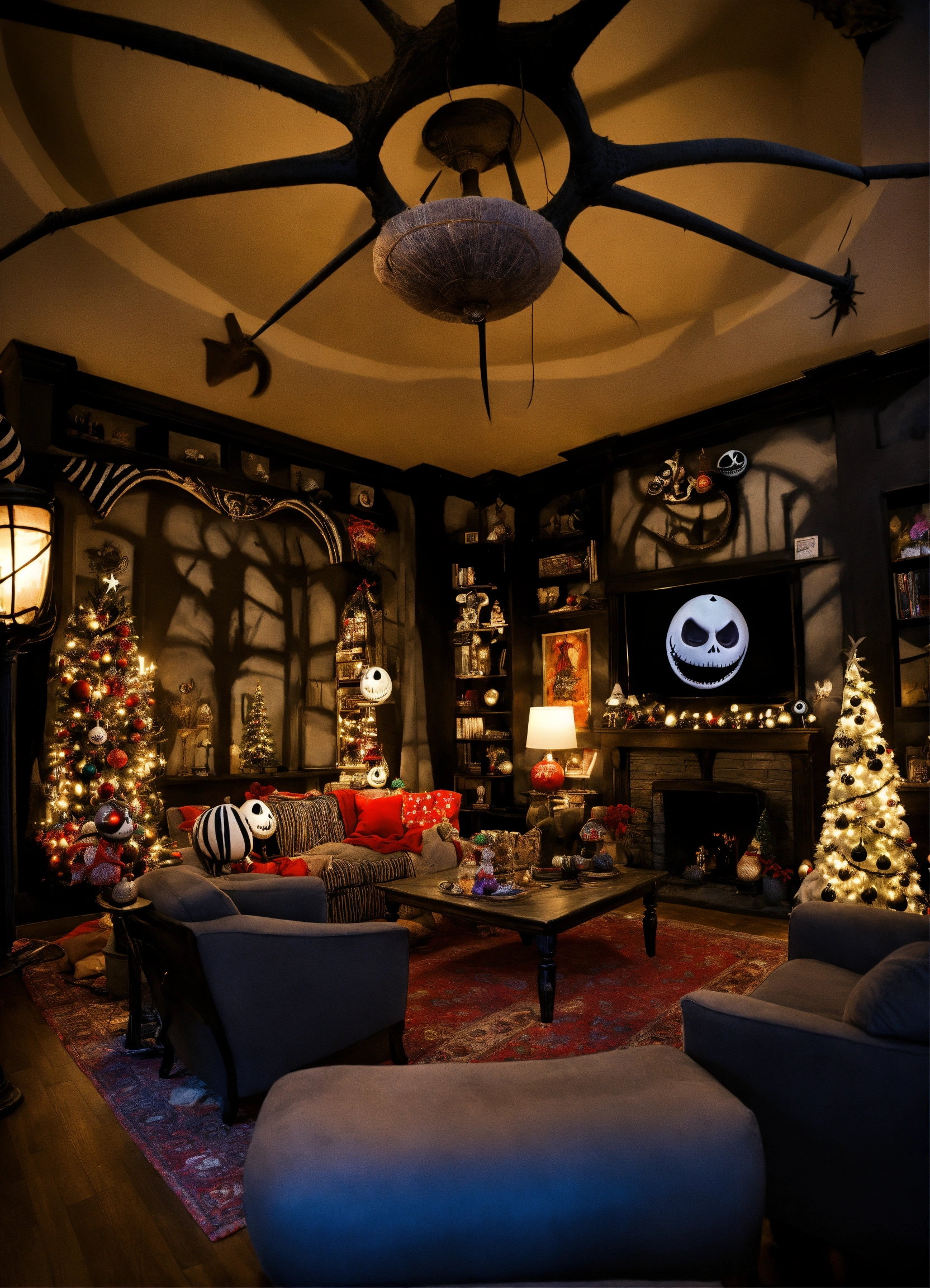 Lexica - Nightmare before christmas living room tim burton style