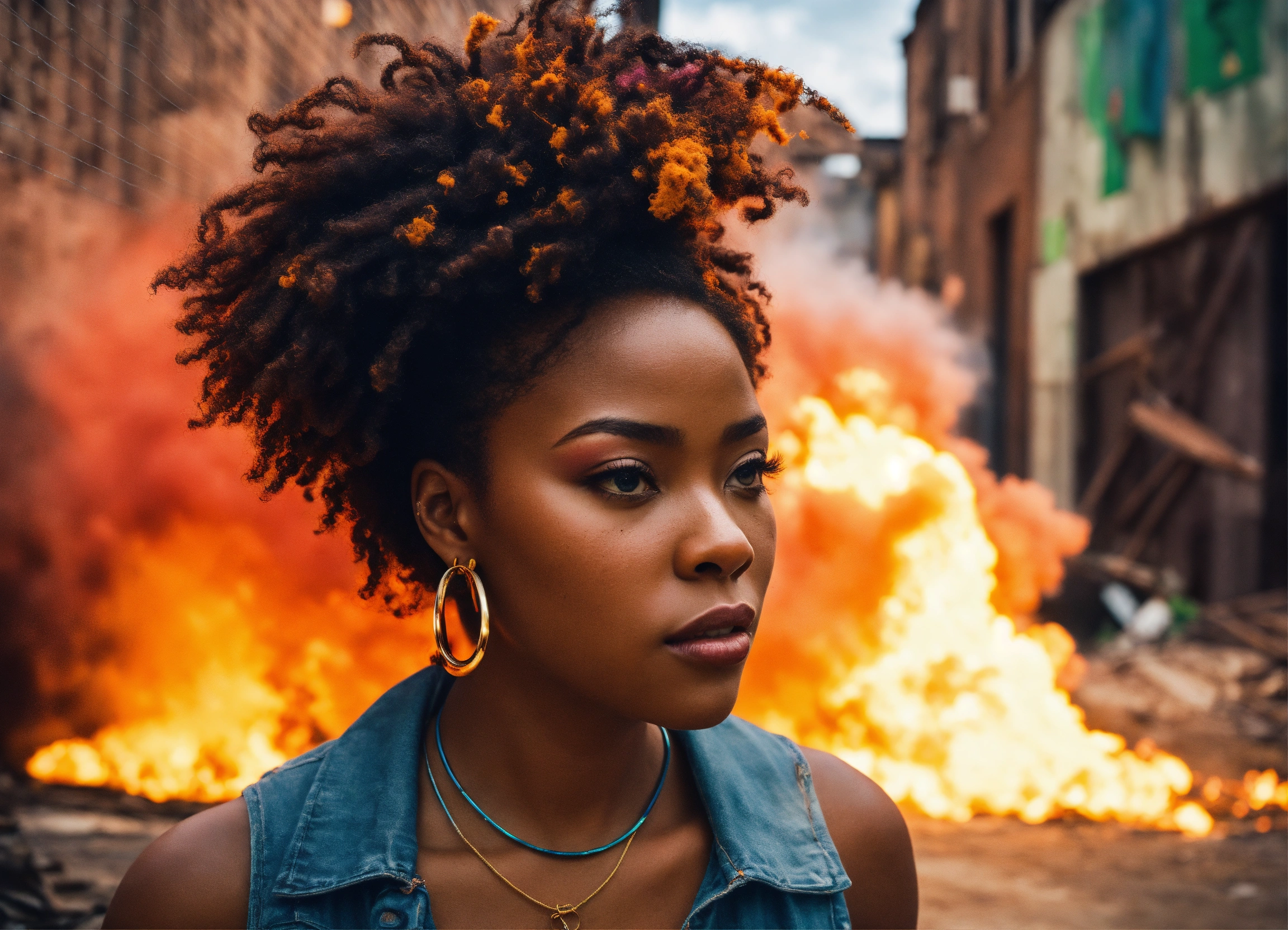 Lexica - Capture a stunning scene of colorful Afrocentric woman in ...
