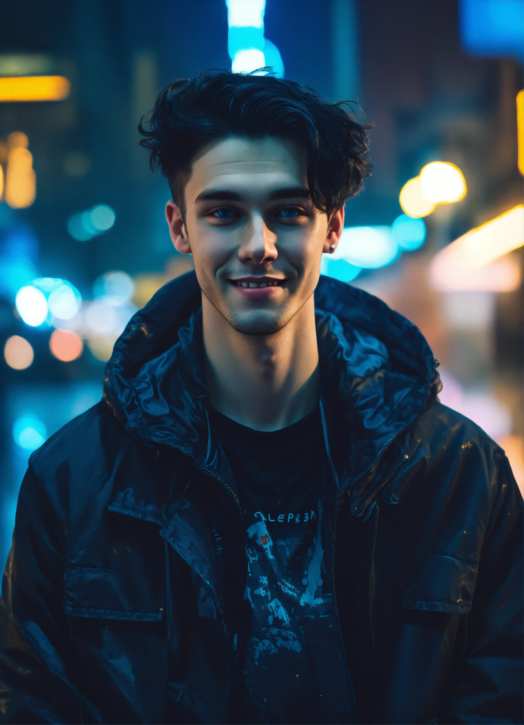 Lexica - Night time portrait of pale russian young man 27 years old ...