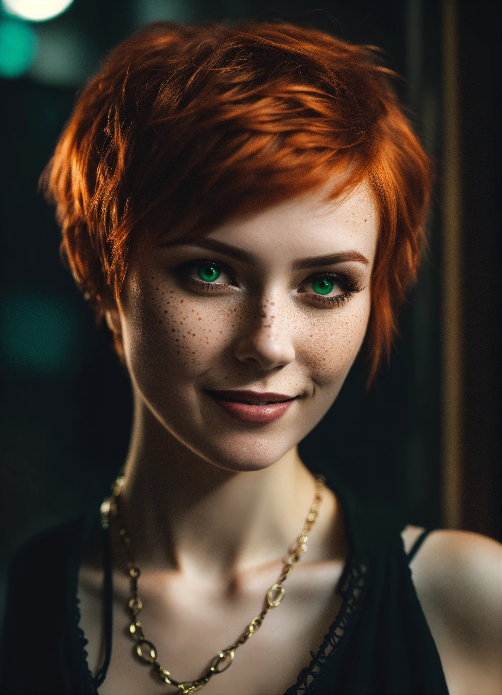 Lexica - Render beautiful ginger young woman in dark goth outfit with ...