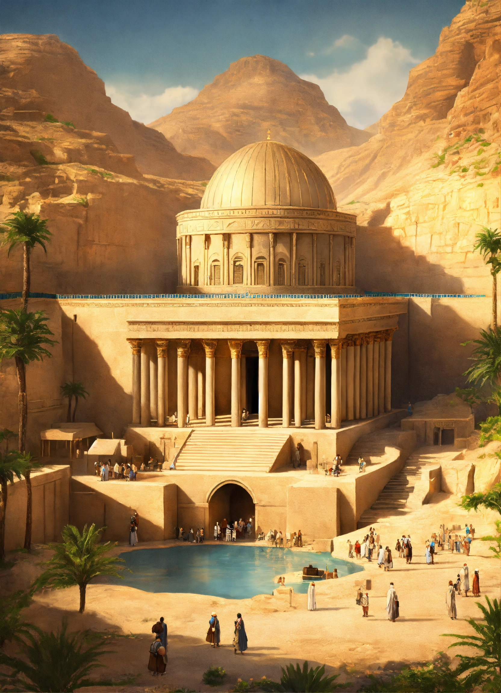 Lexica - Solomon's temple, ancient judea, full of people, oasis ...