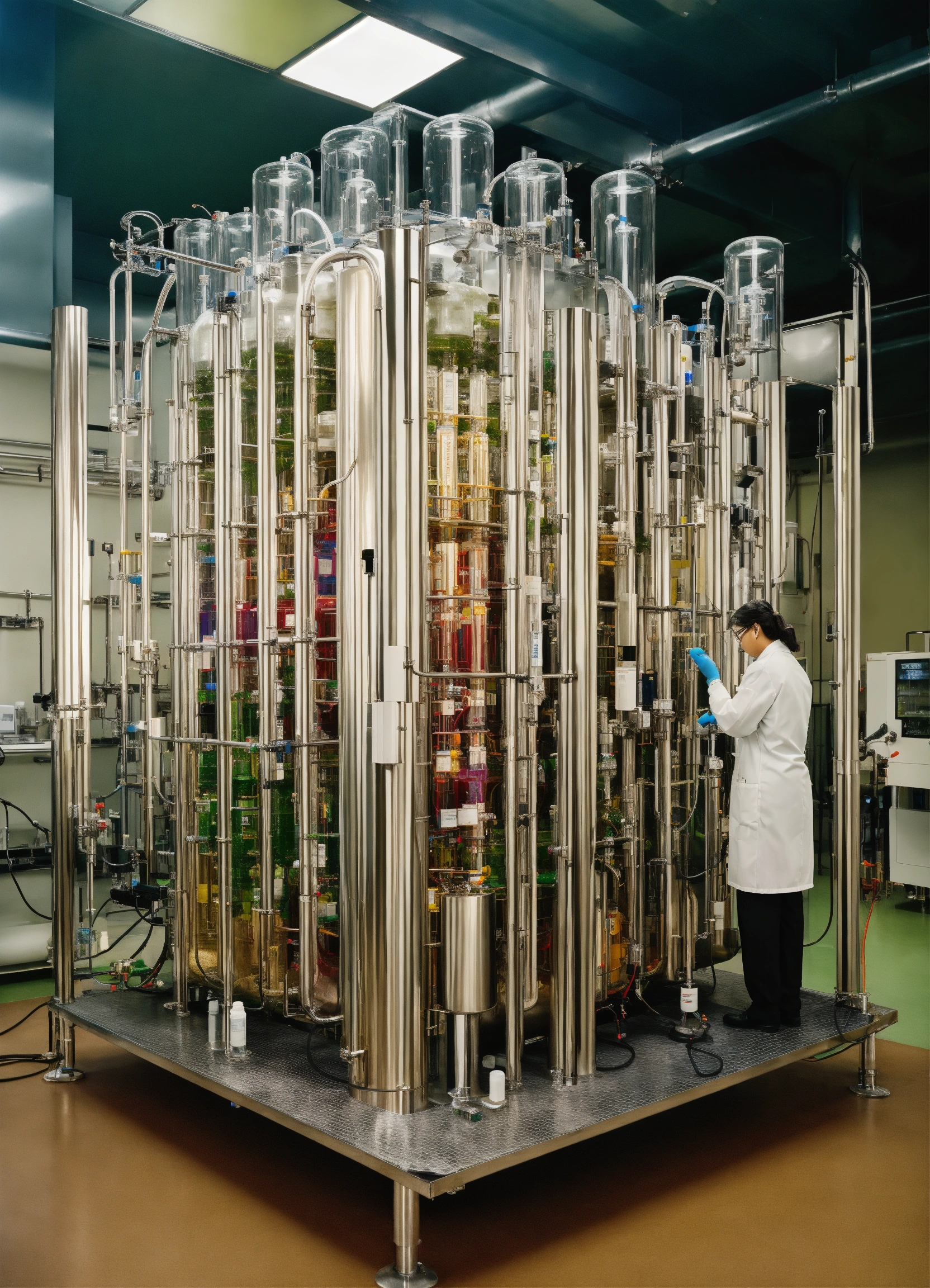 Lexica - Stainless steel vessel sirred tank bioreactor with many tubes ...