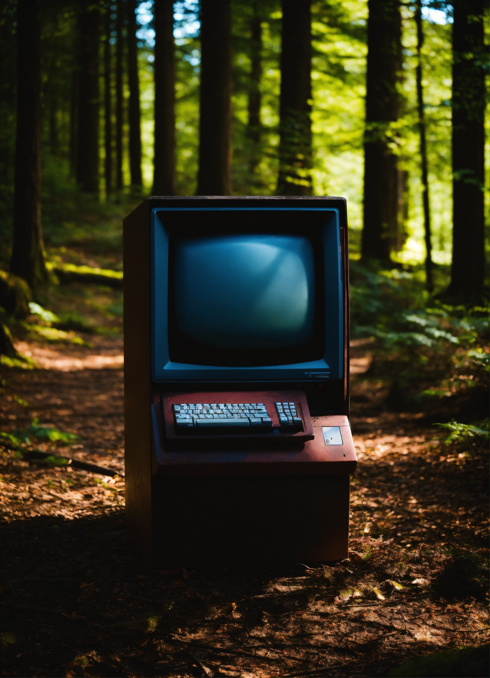 Lexica - Retro Macintosh desktop computer abandoned in the woods ...