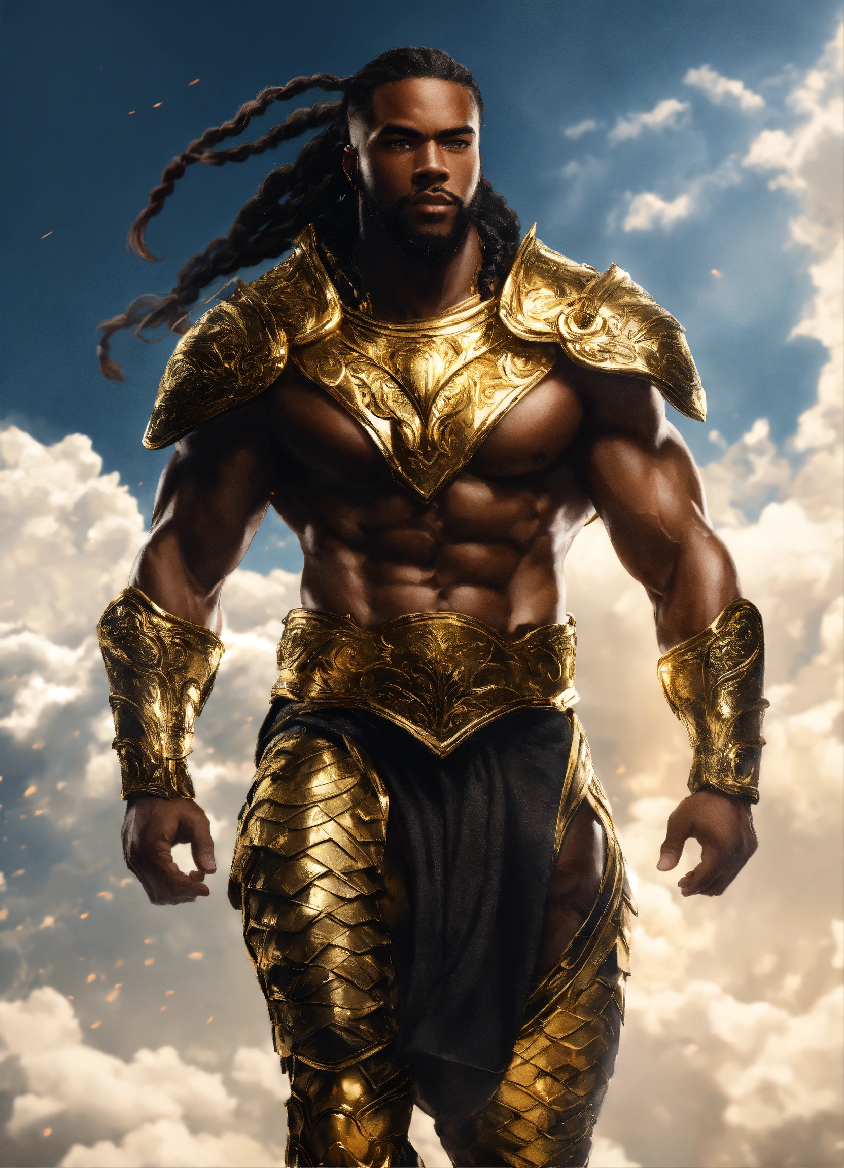 Lexica - A strong muscular handsome black male god, a huge handsome god ...