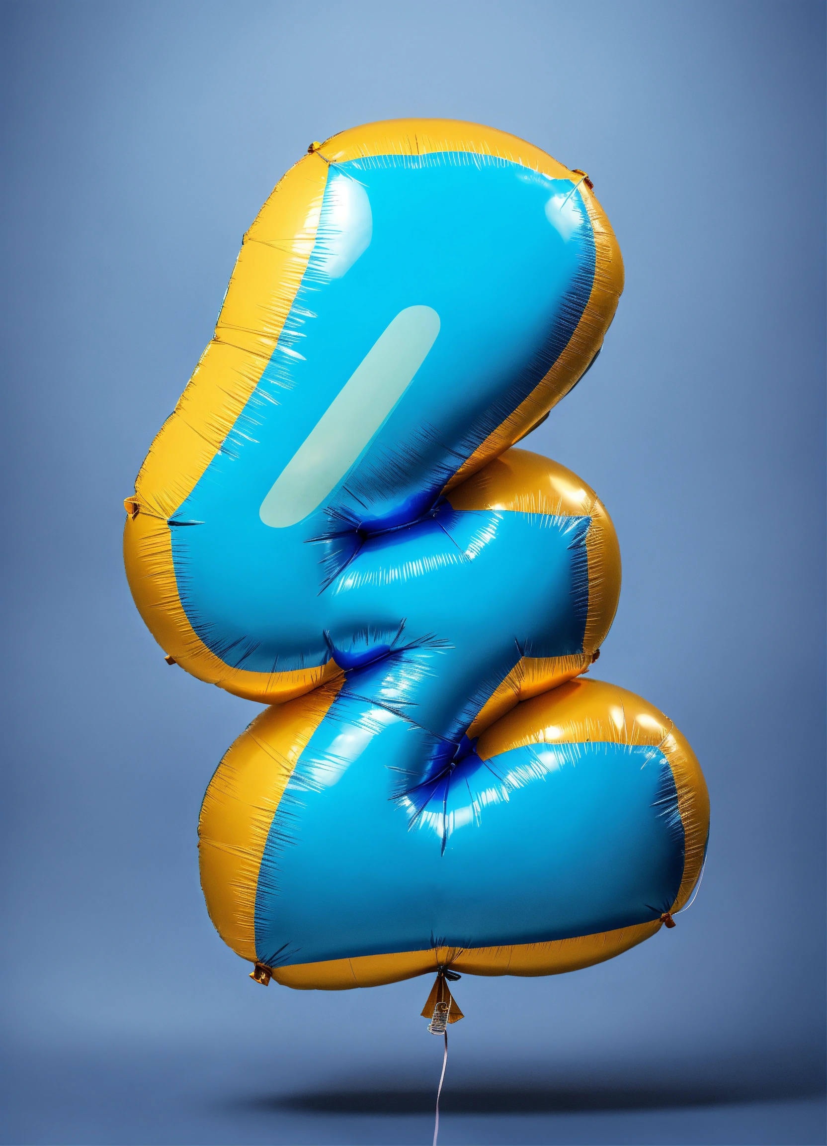 Lexica - Balloon in shape of the number 4,blue background cartoon style ...