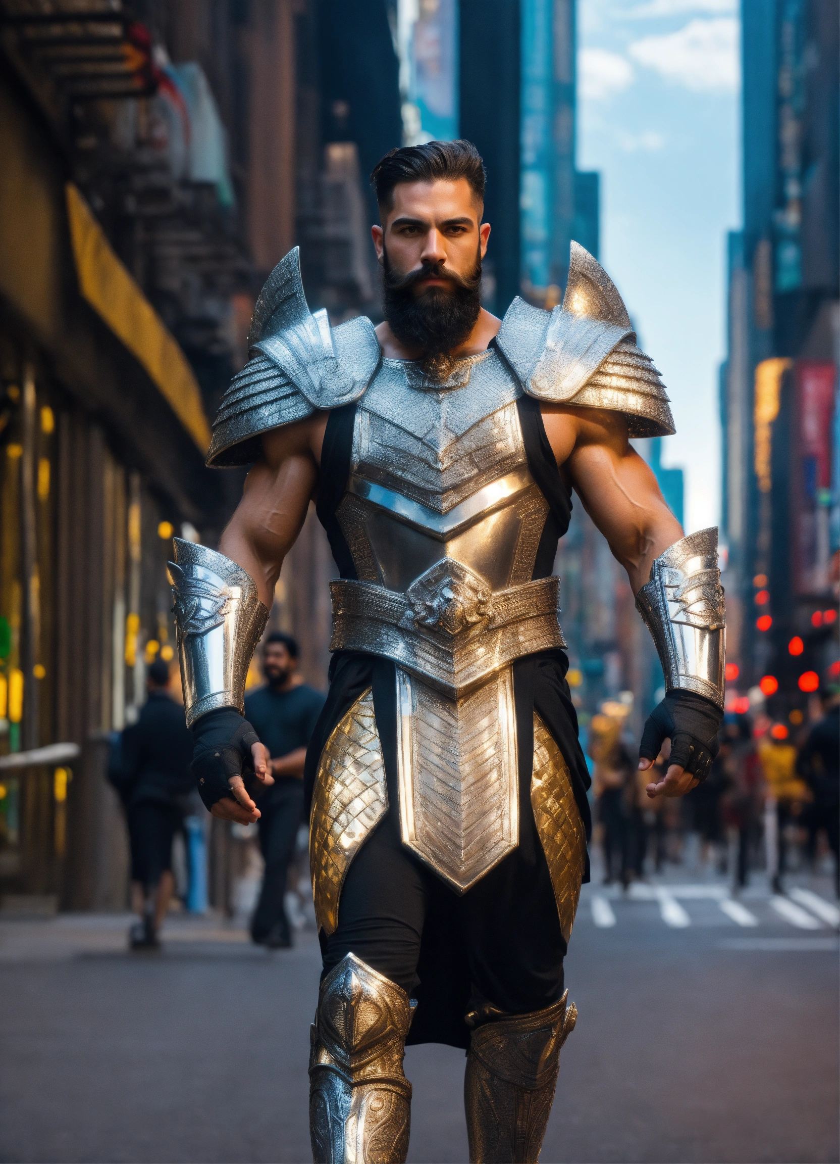 Lexica - Well groomed bearded man, a strong handsome white god wizard ...