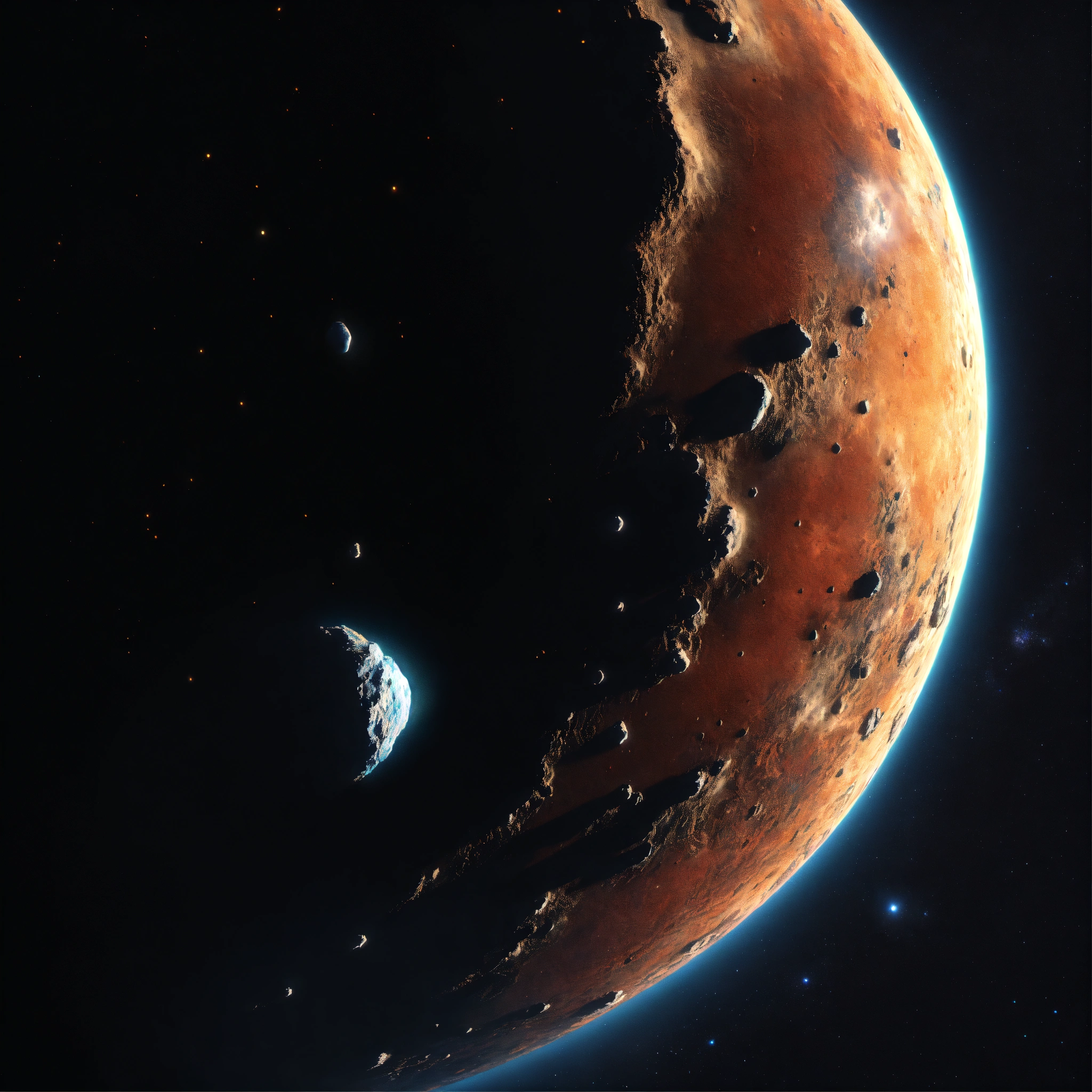 Lexica - Medium close-up, Asteroid in dark space, realistic photo, 4k ...
