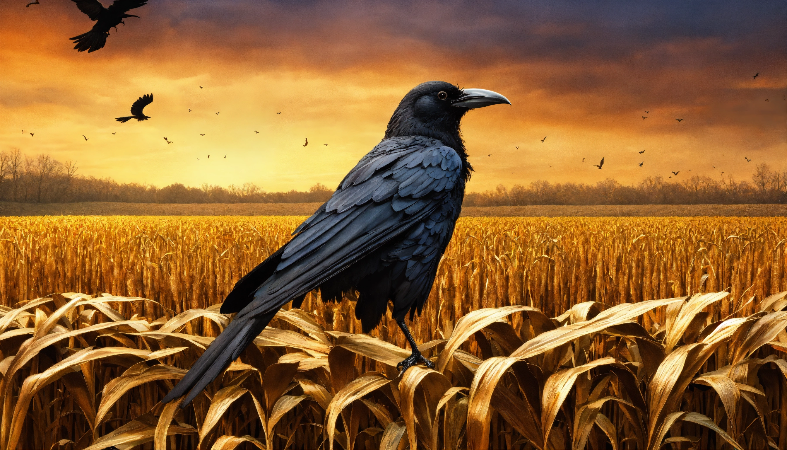 Lexica - "dead crow in corn field" 3D pictures, storybook illustration ...