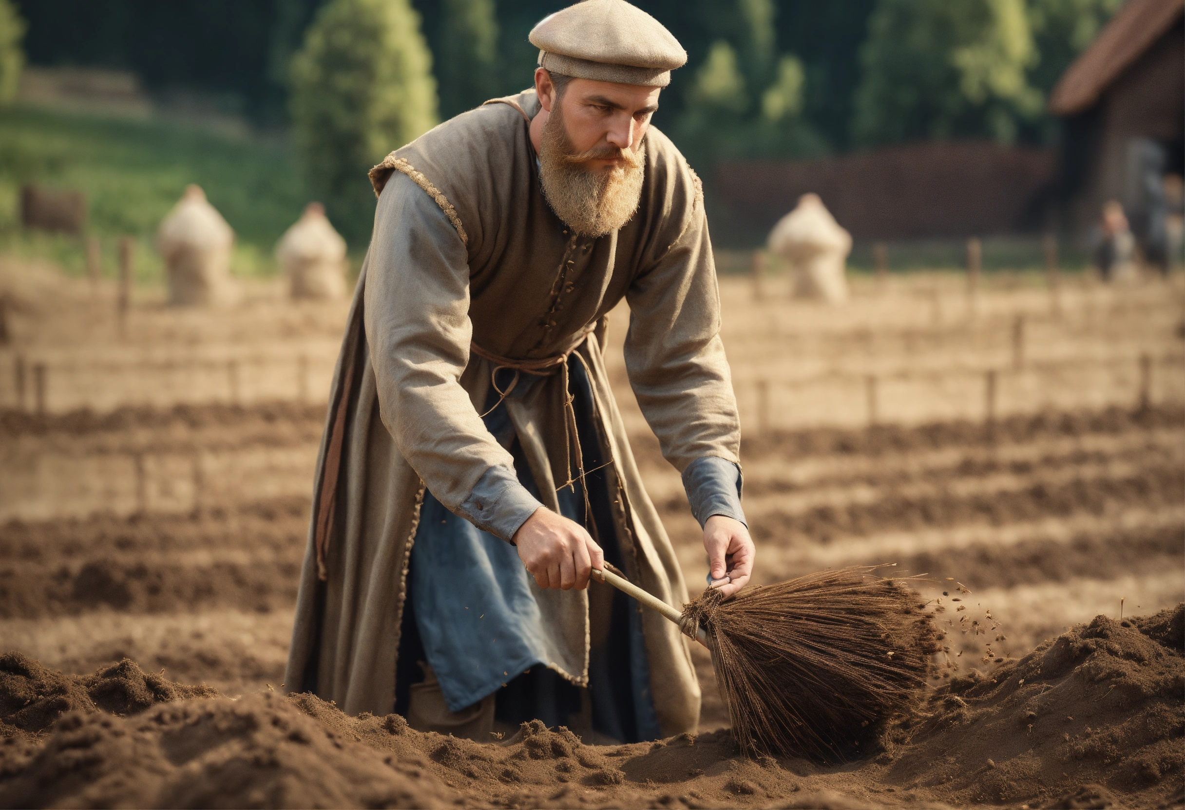 Lexica - Figure of a man from the Middle Ages wearing a long dress, and ...