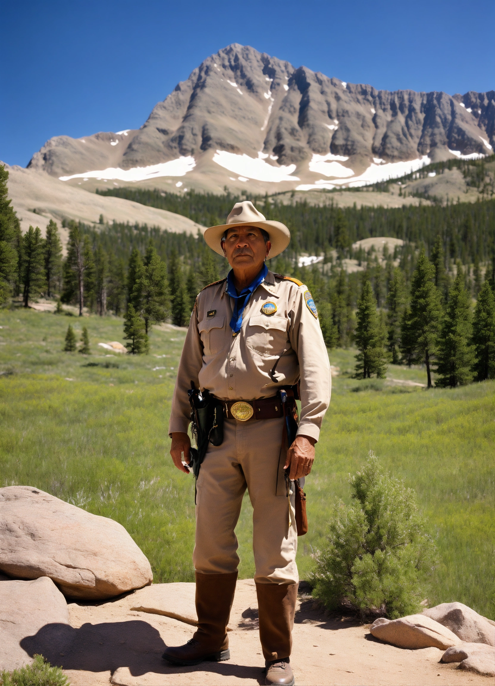 Lexica - Native american park ranger in Rocky Mountain National Park ...