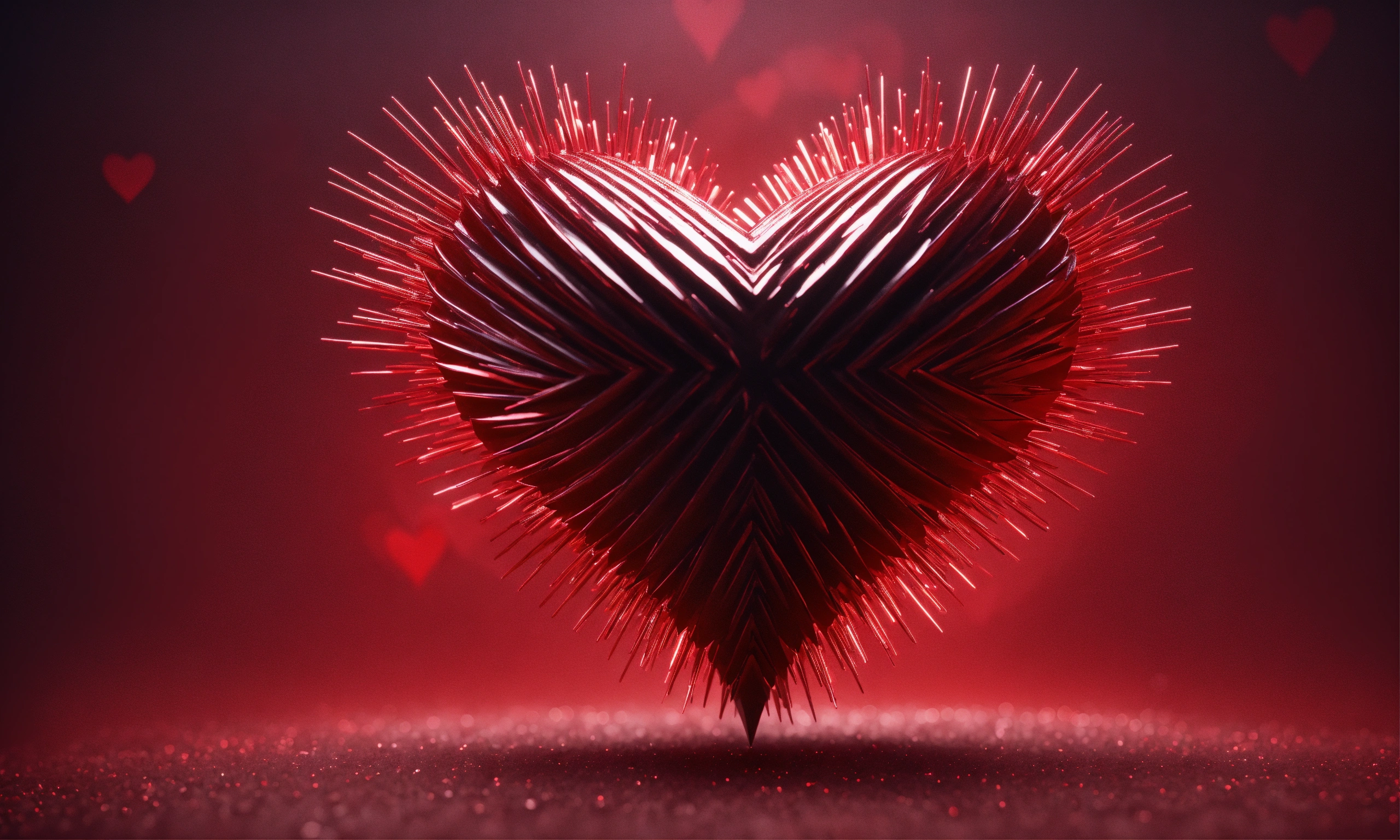 Lexica - Beautiful spike heart, 3d render, 8k, dark red theme