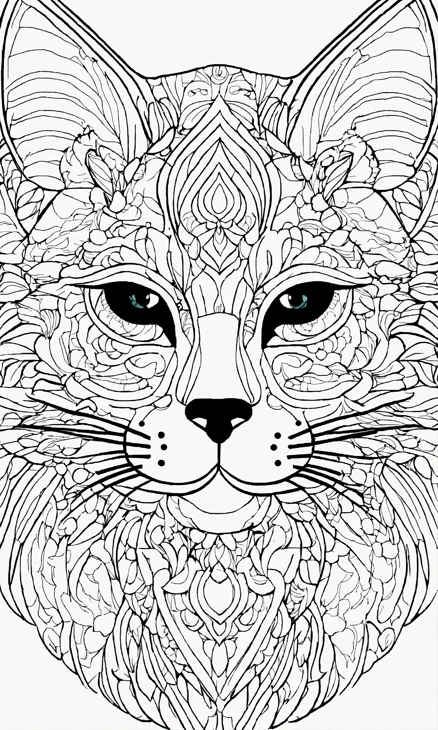 Lexica - Coloring page for adults, bold lines, dark lines, mandala ...