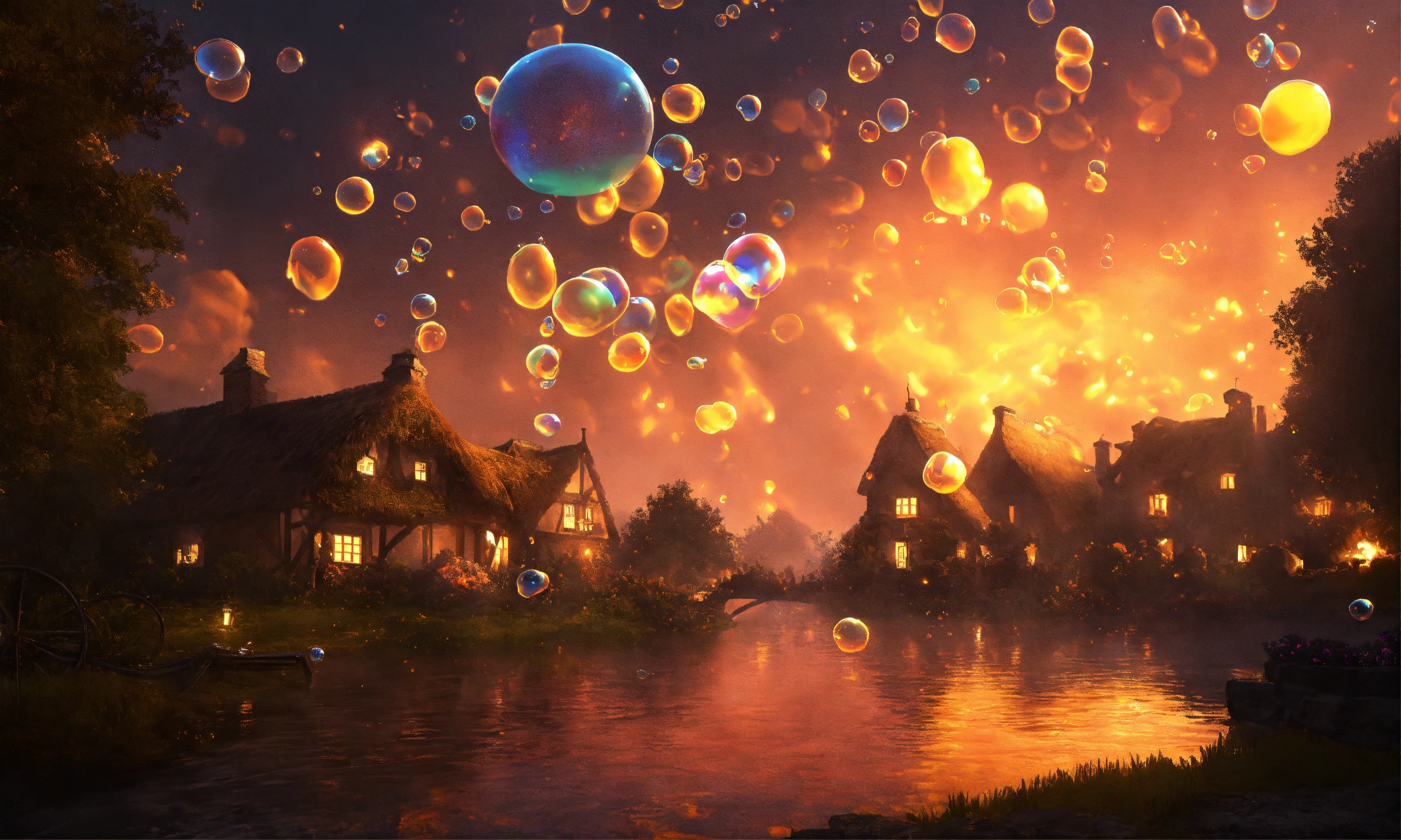 Lexica - Bubbles made from molten glass, lava bubbles, burning bubbles ...