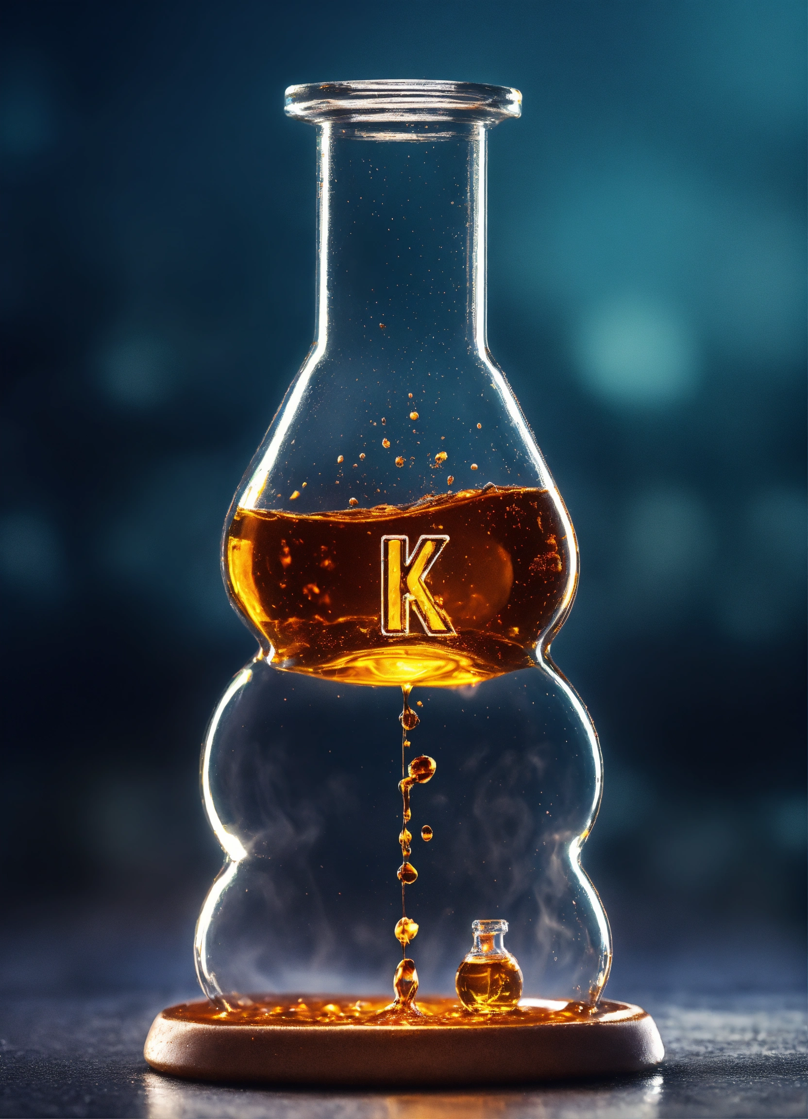 Lexica - Fiole de chimie graver la lettre K de dans un liquide, image ...