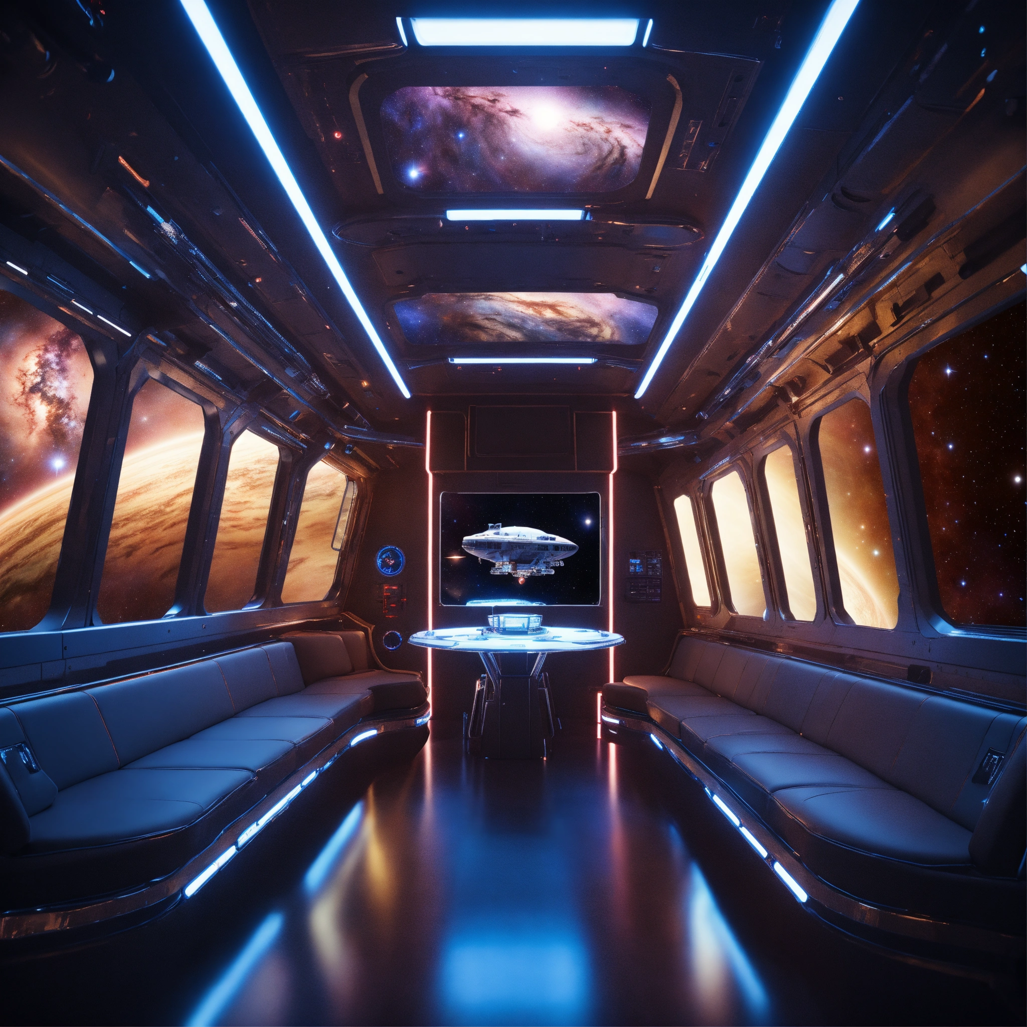 Lexica - Intergalactic tour bus starship traveling through deep space ...