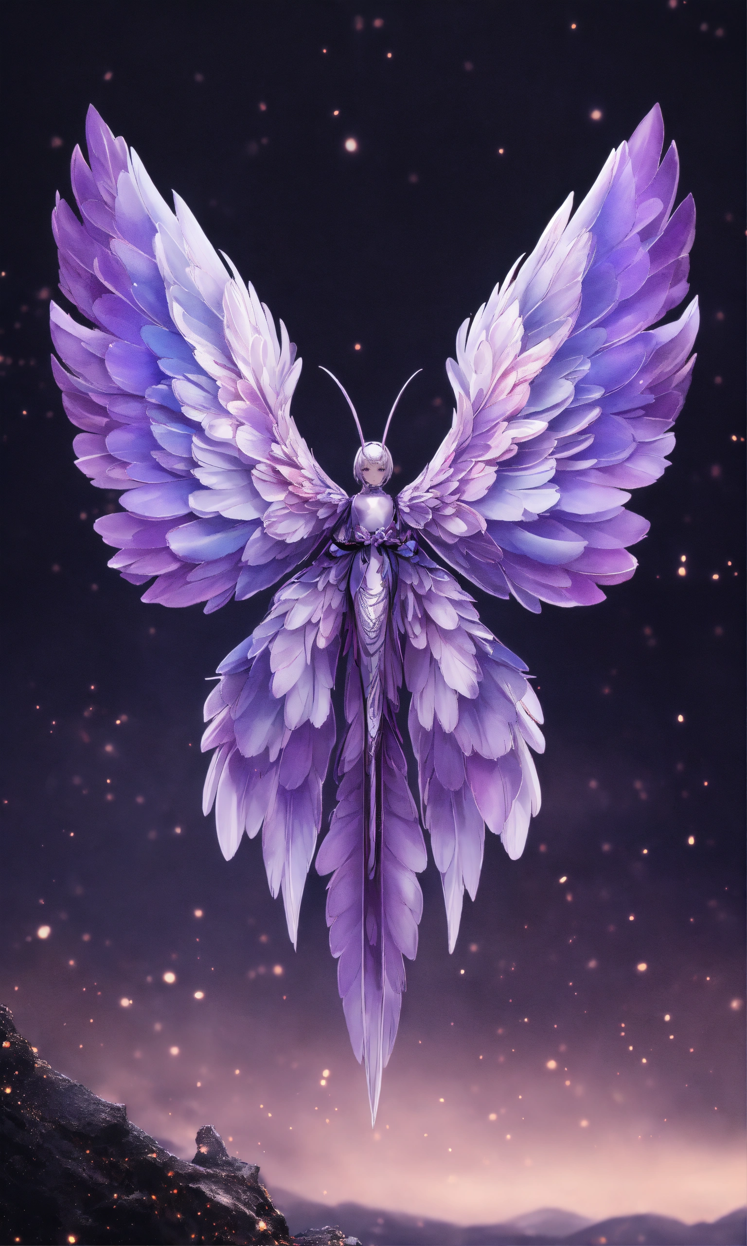 Lexica - Beautiful and perfect small angel wings of violet color with ...