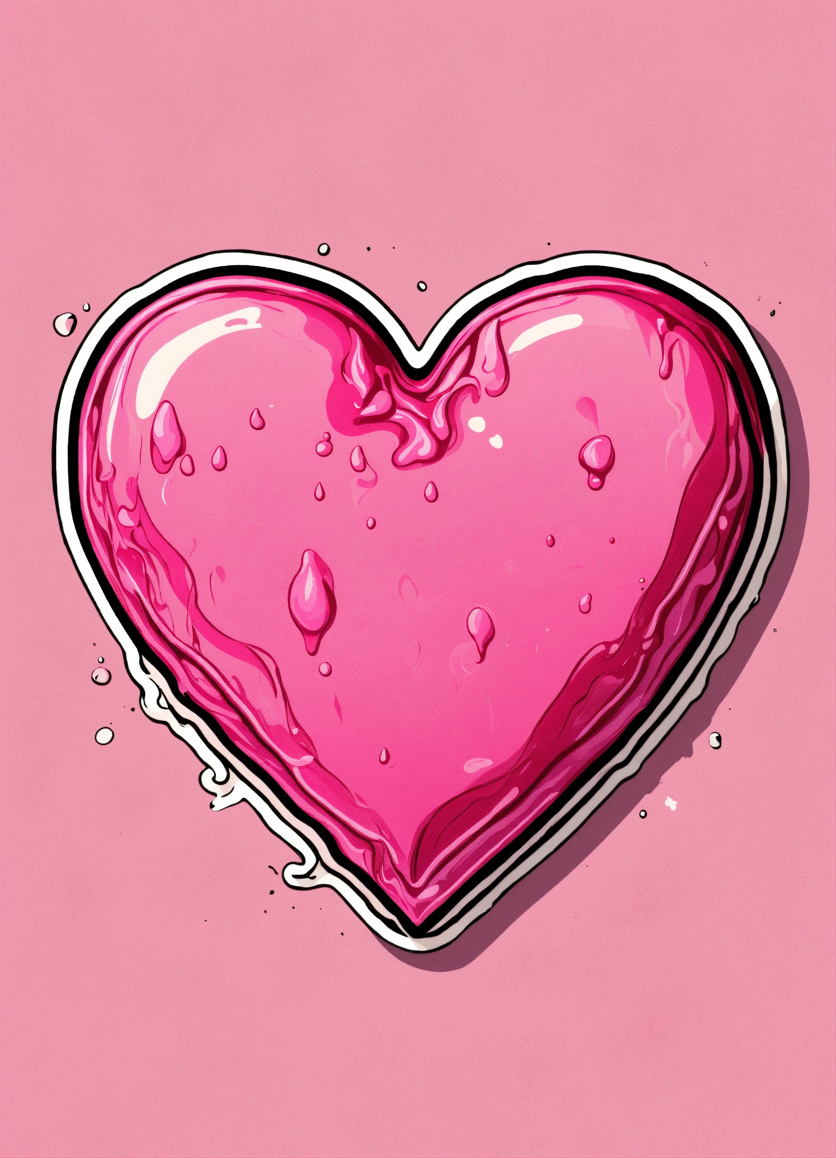 Lexica - Sticker, burning pink heart, melting pink heart, cute ...
