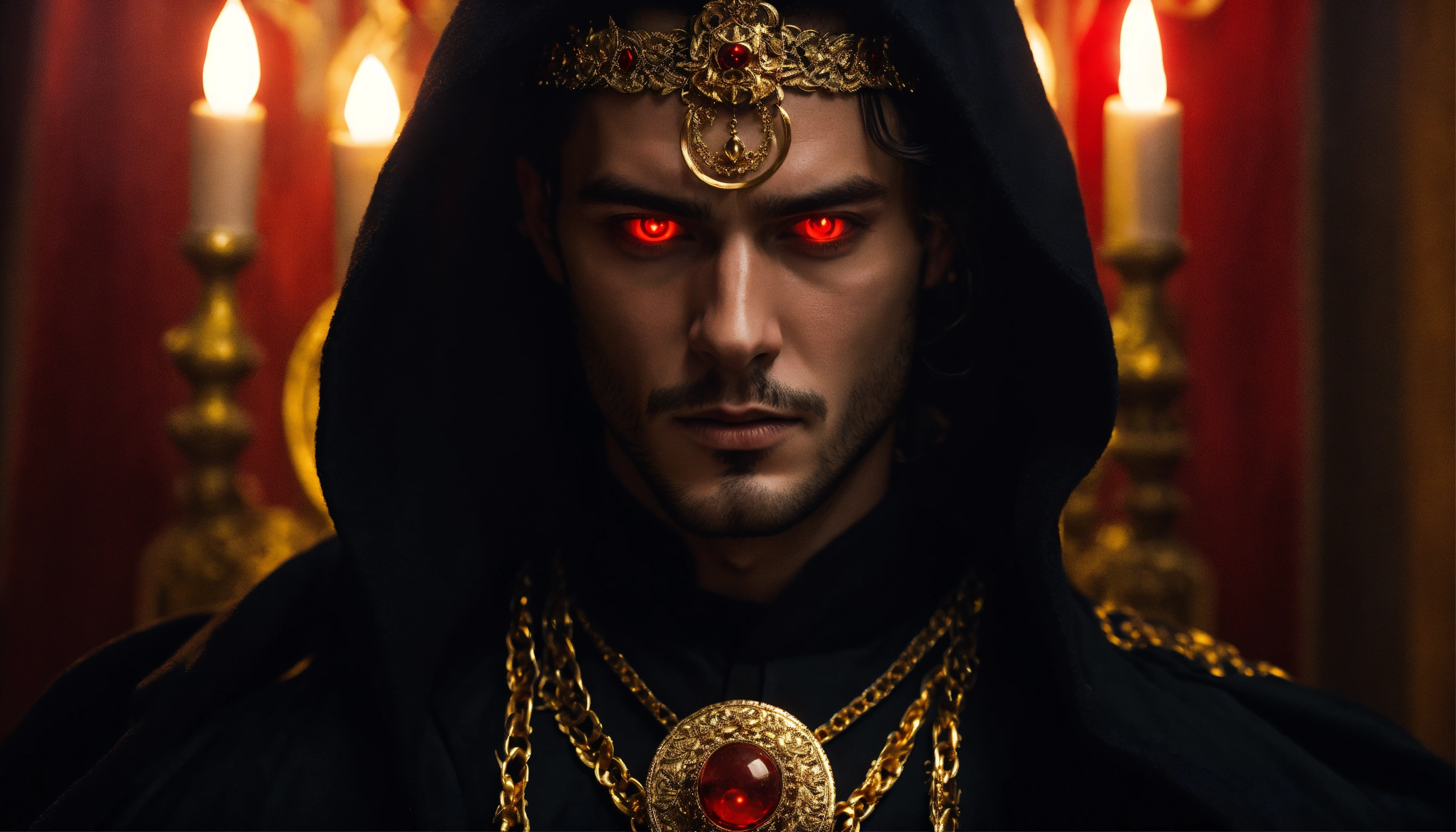 Lexica - Sinister and dramatic portrait of a young handsome French evil ...