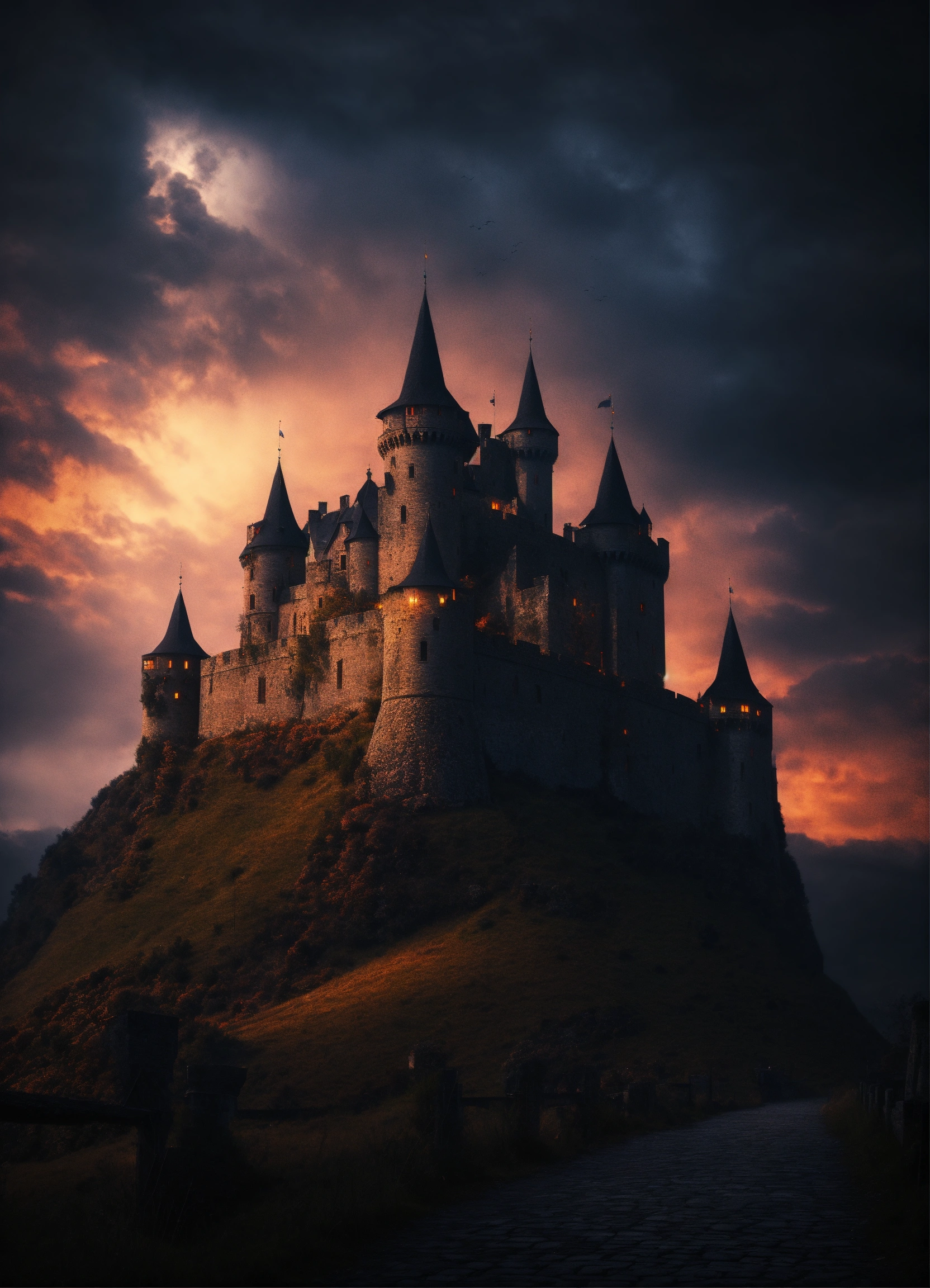 Lexica - Castle darkness background demonic castle medieval wall castle
