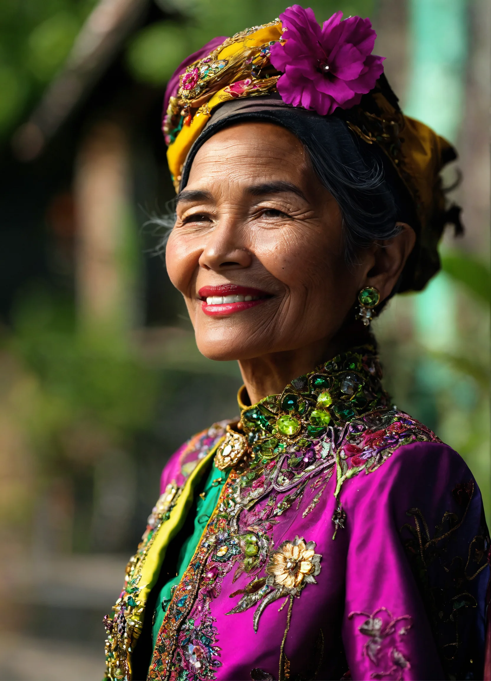 Lexica - Portrait of an old Acehnese Indonesia (Aceh) woman,walking in ...