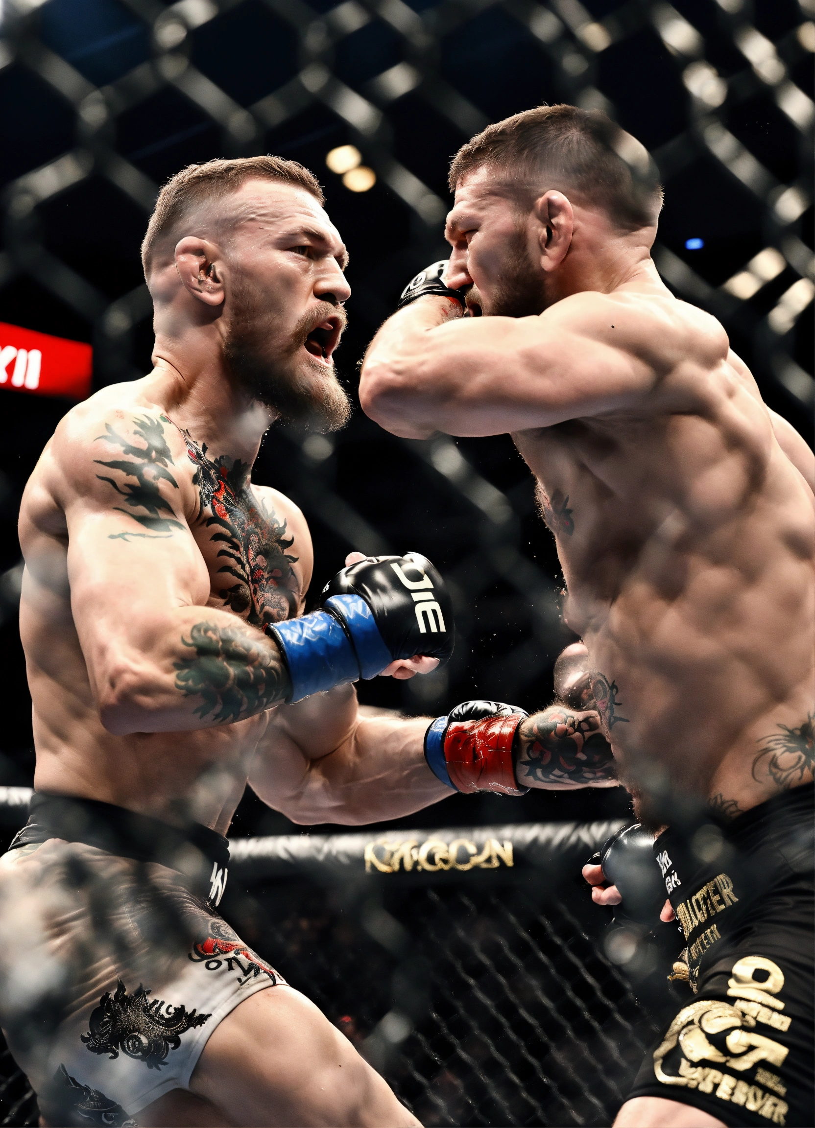 Lexica - Conor McGregor punch Khabib Nurmagomedove in the octagon, 8k ...