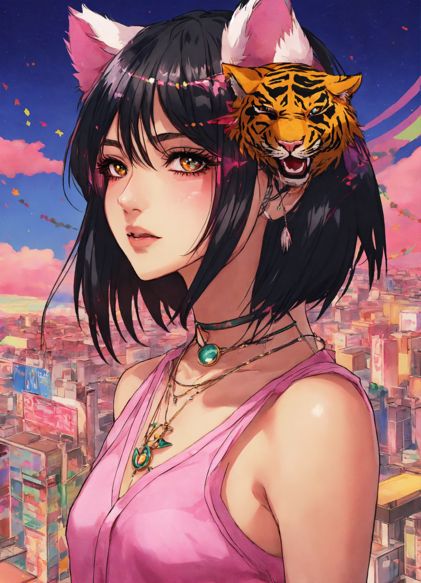 Lexica - A transgender woman with emo cut black hair, streak in front ...