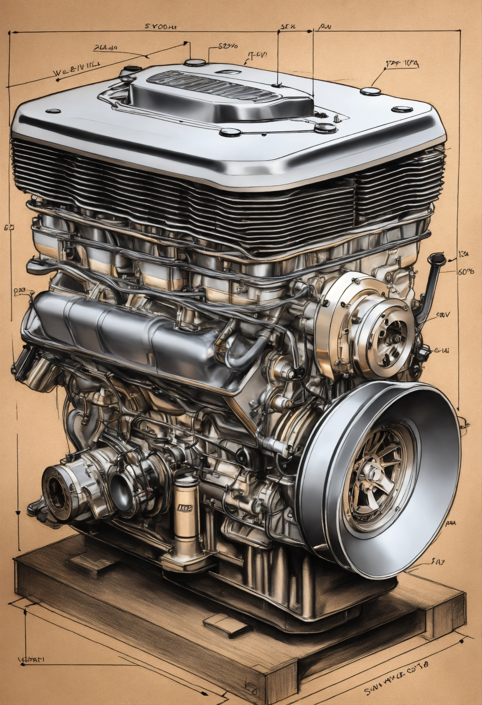 Lexica - Sketch of an V8 Racing engine