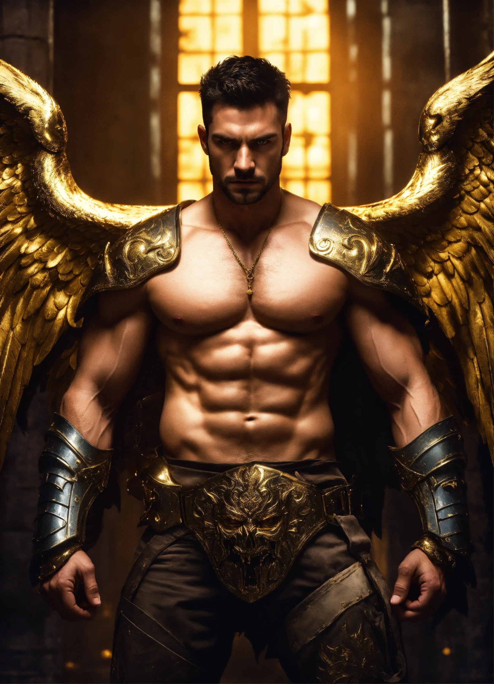 Lexica - Handcuffed, a strong handsome white male angel, a handsome ...