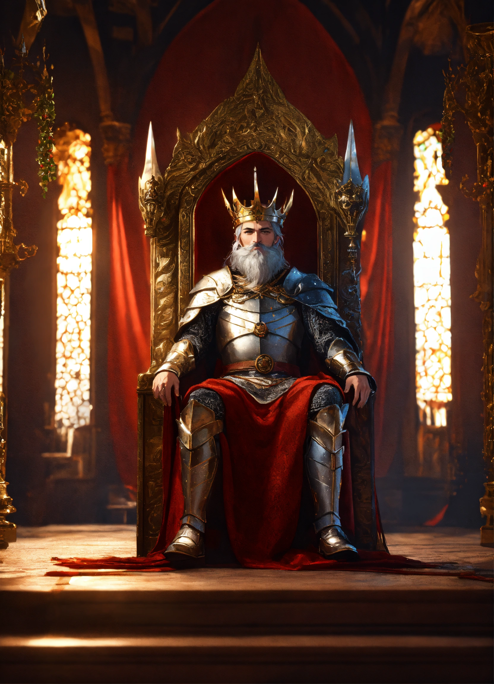 Lexica - A dragon king with crown on his head sitting on his throne in ...