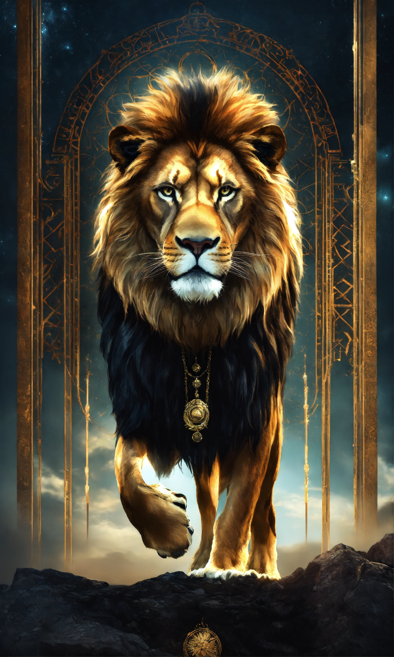 Lexica - A strong creature half human half lion, full body, facing ...