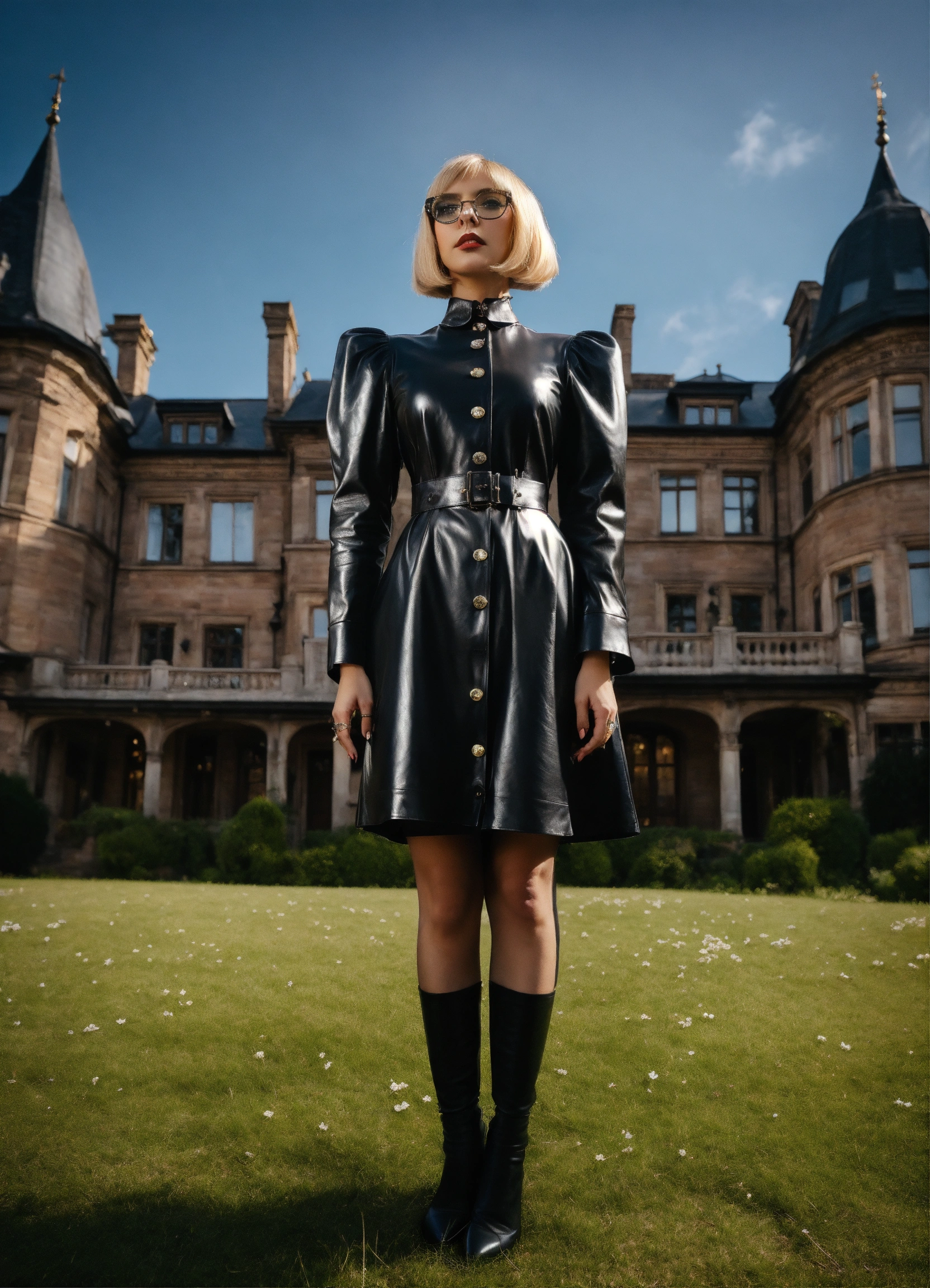 Lexica - Worm's eye view, stunning female german mistress model, strict ...