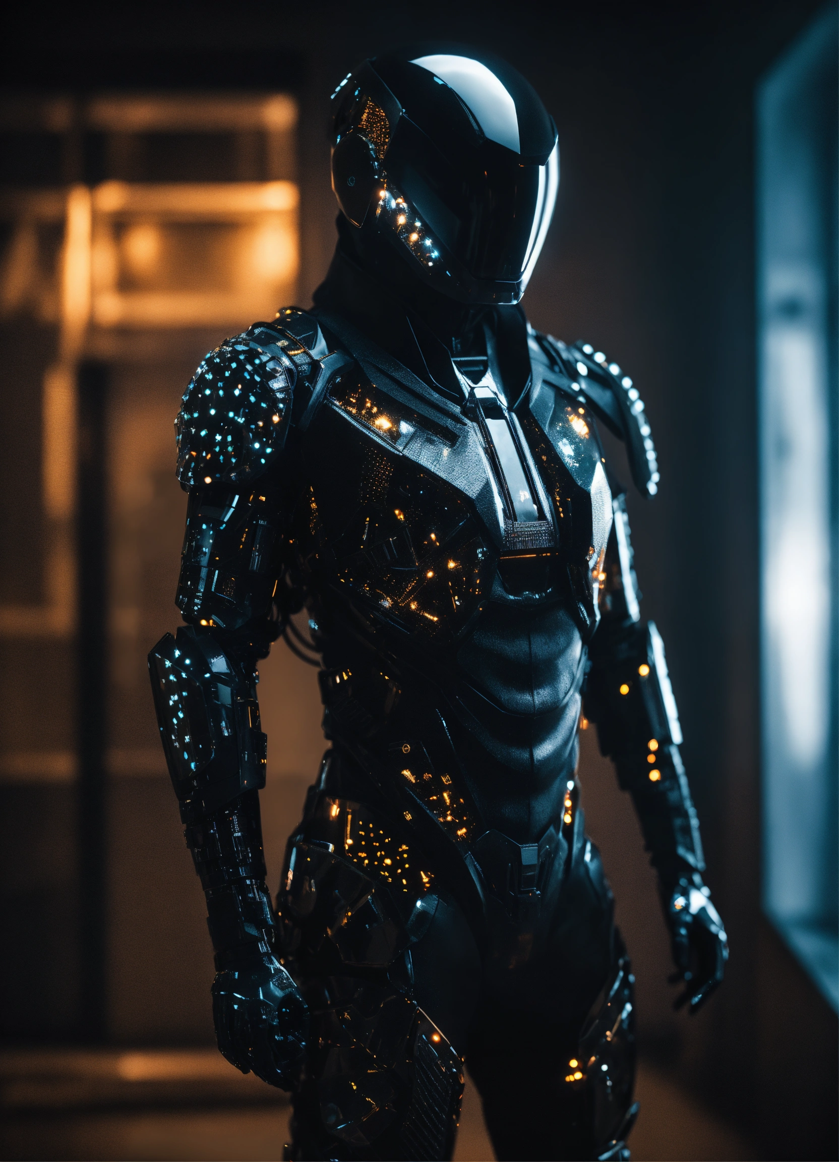 Lexica - An ultrarealistic photograph of a futuristic full body power ...