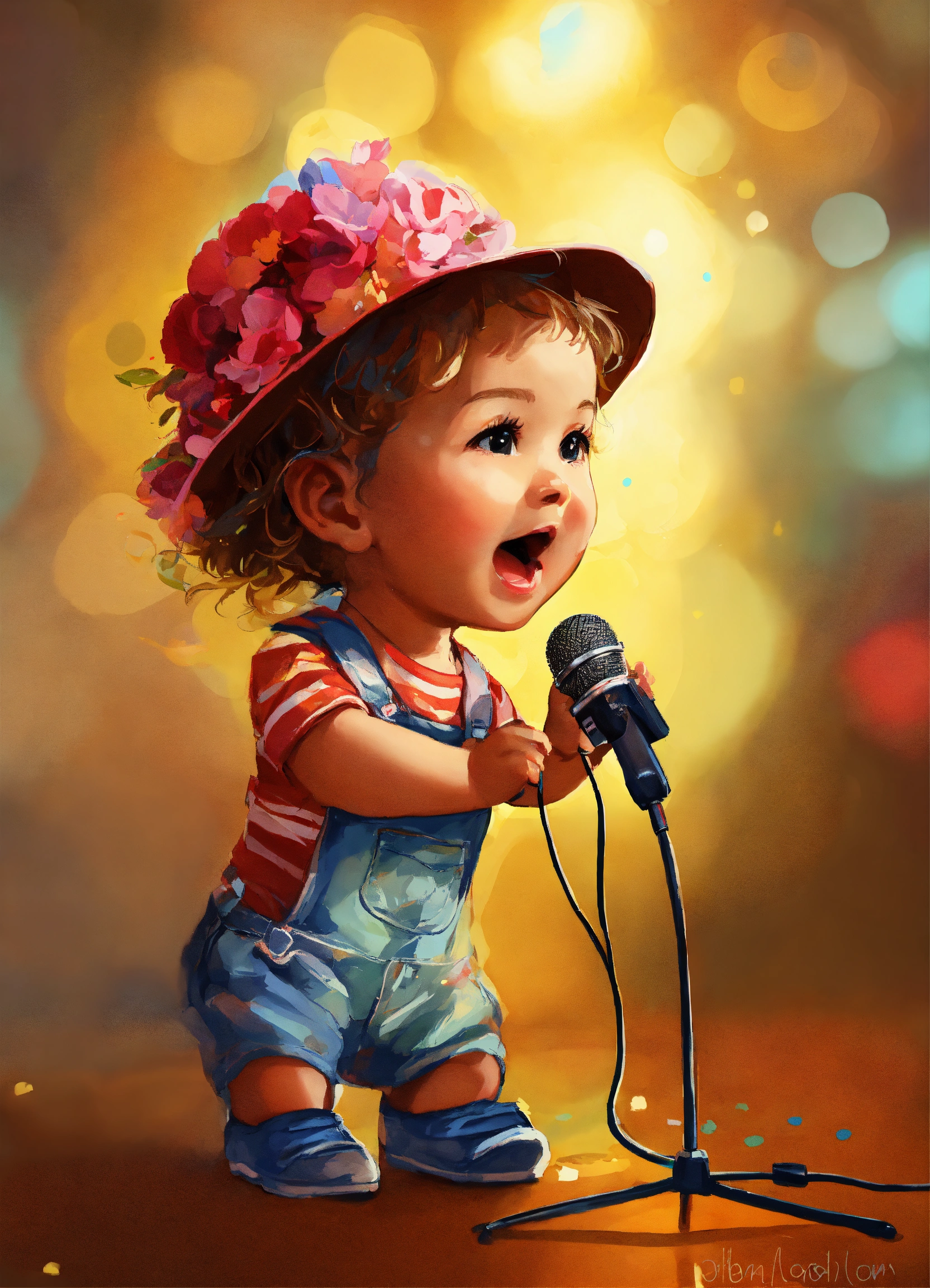 Lexica - Adorable toddler singer digital art