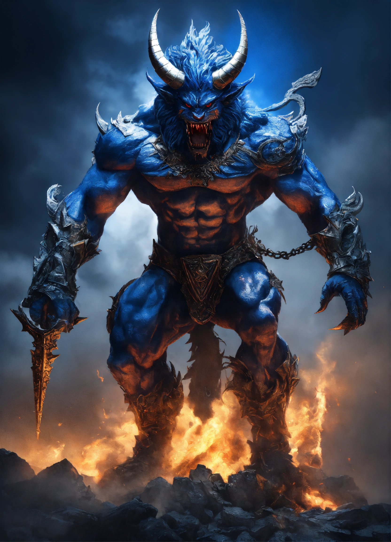 Lexica - Evil demonic Israel demon with an Israeli flag beast with an ...