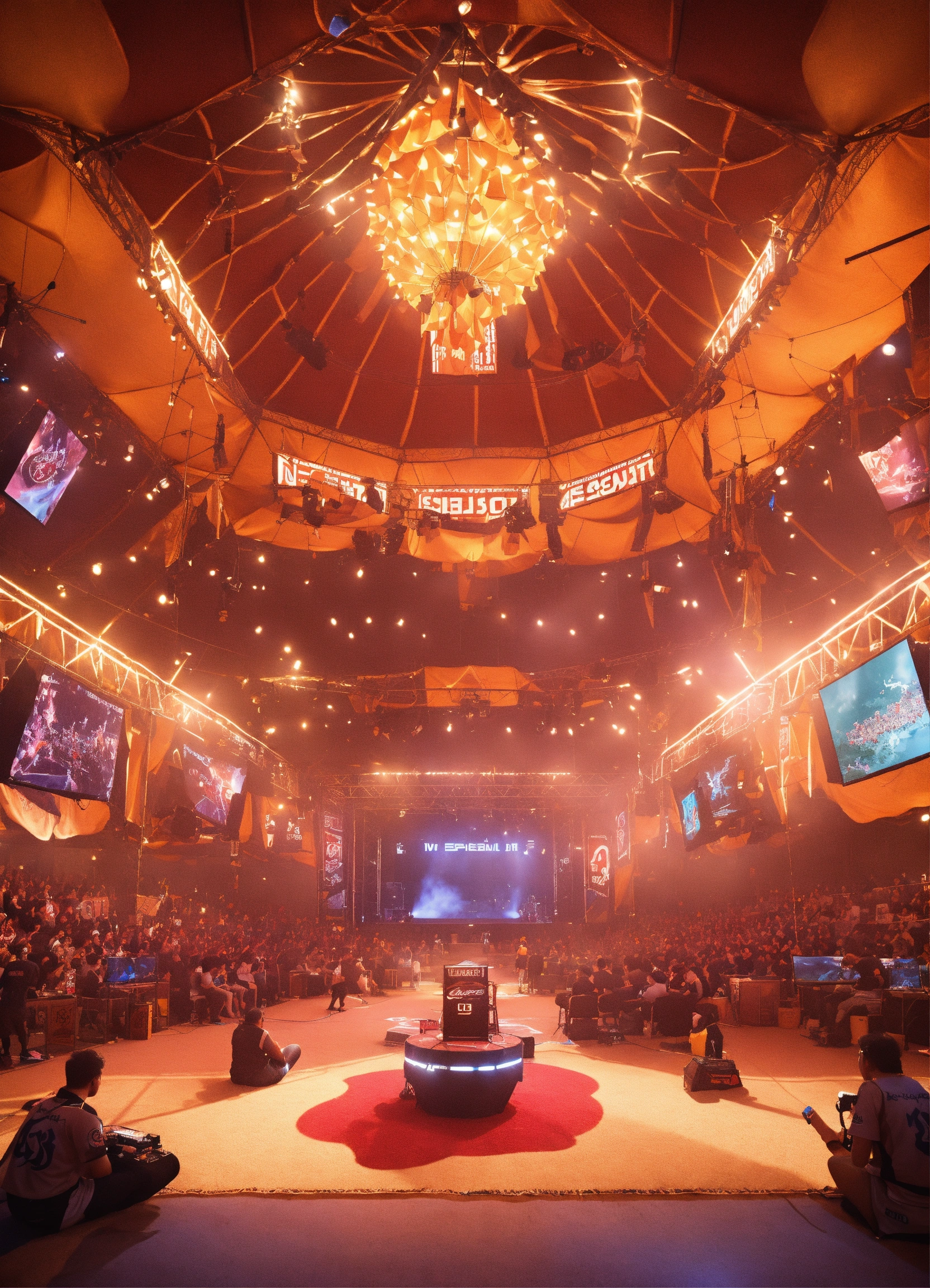 Lexica - Generate an image of a small esports venue's indoor desert ...