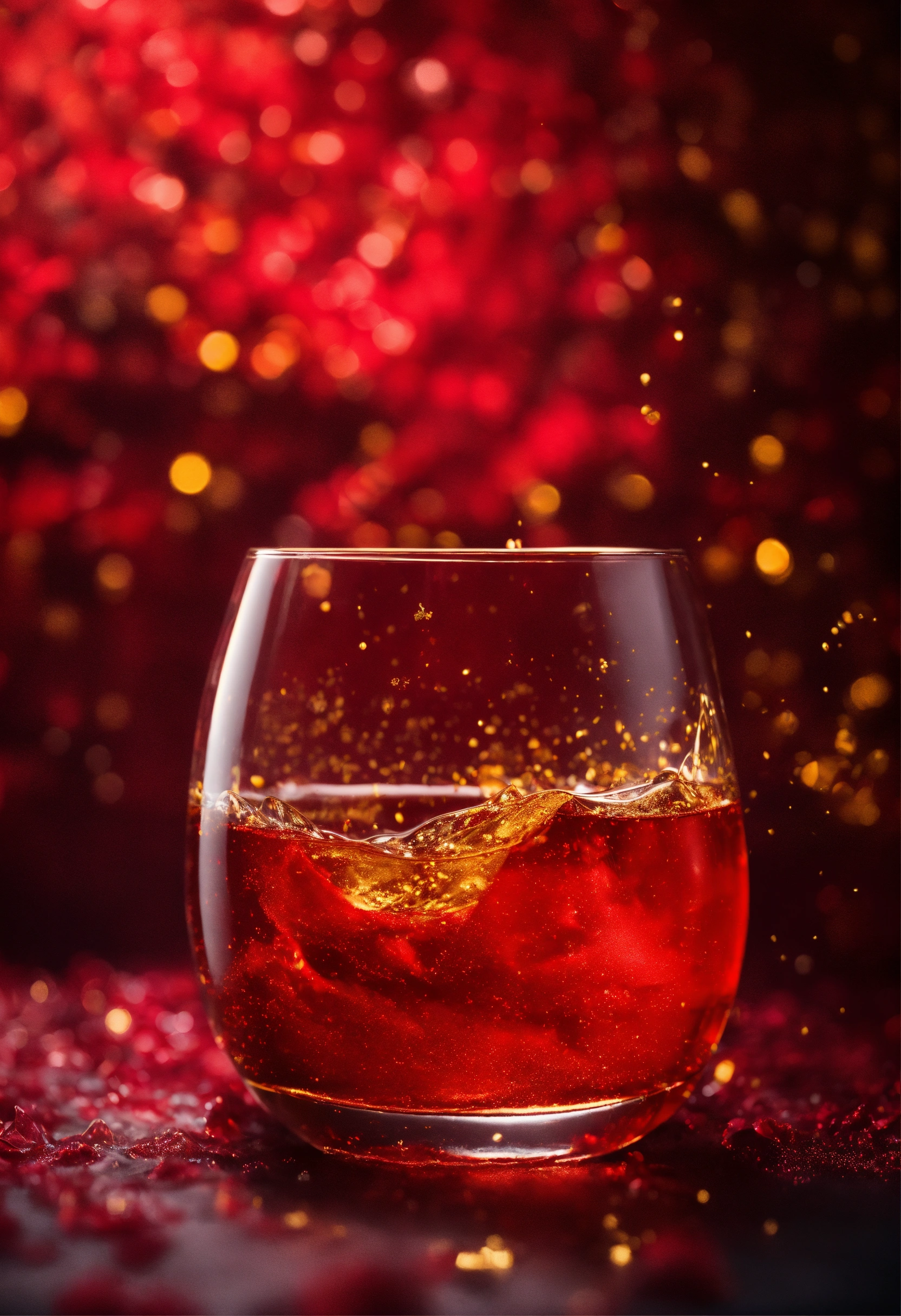 Lexica - Luxury red silk background, add gold sparkling dust, inside ...